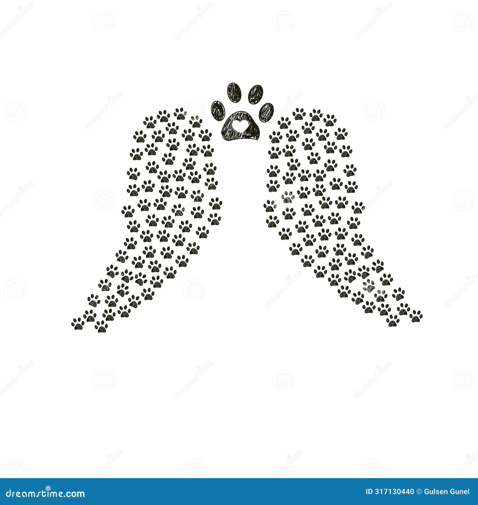 Angel Wings Made of Paw Prints II Stock Illustration - Illustration of ...