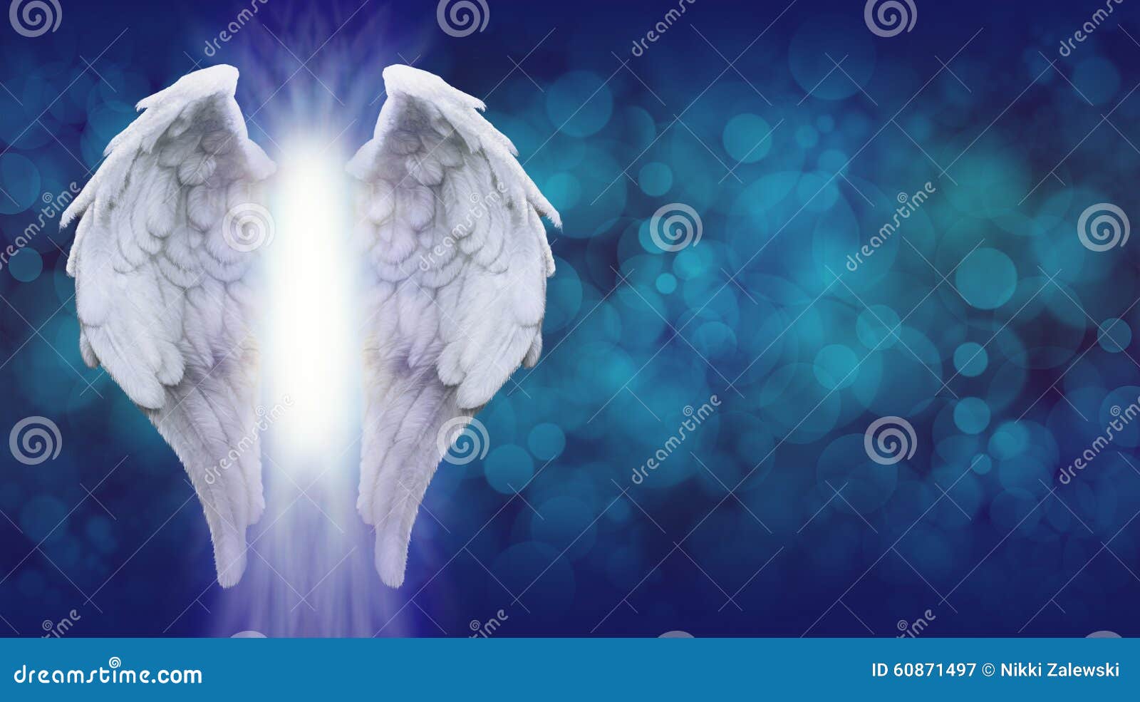 Angel Wings Op Blauwe Bokeh-Banner Stock Afbeelding - Image of ...