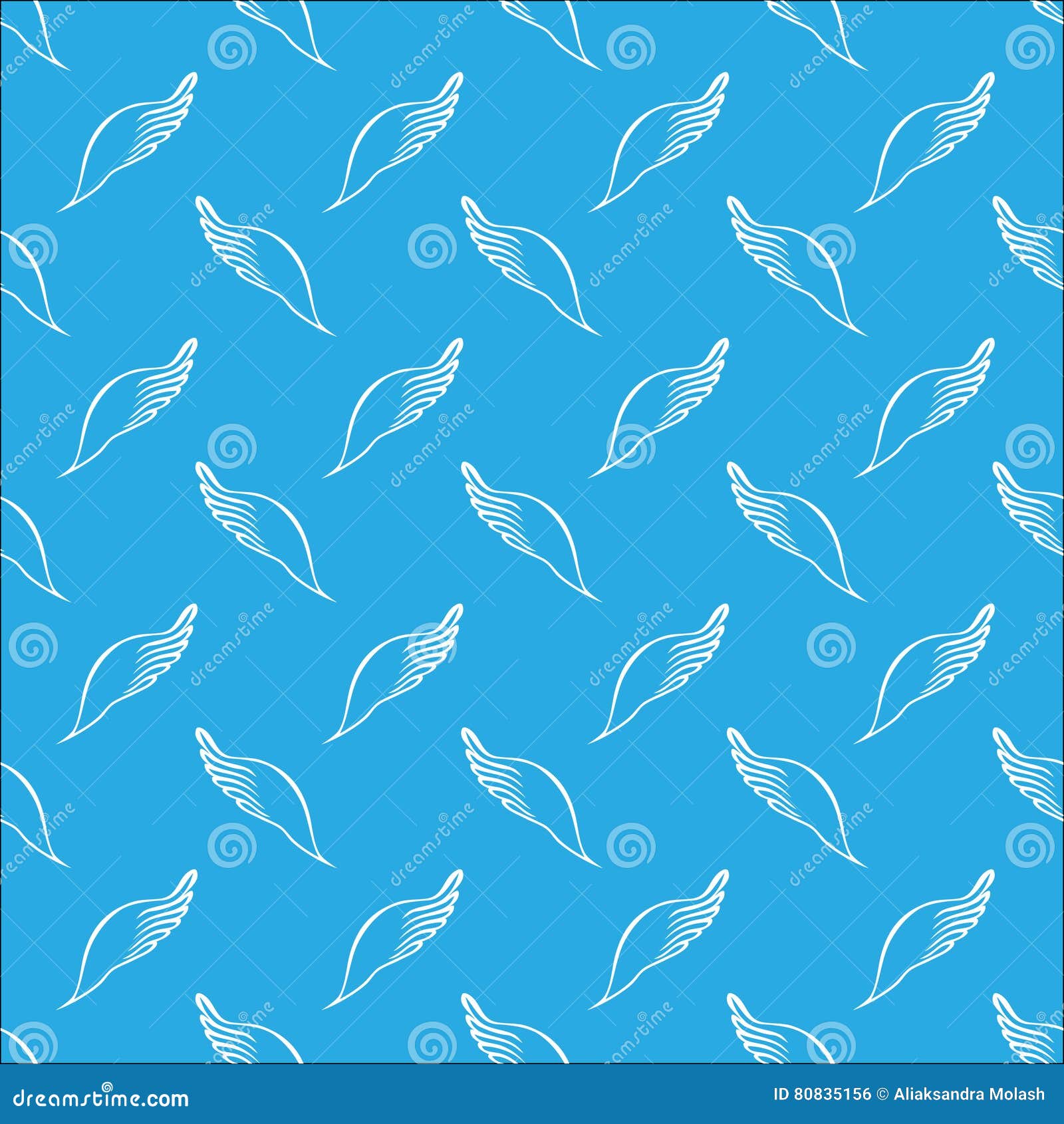 Angel Wings Seamless Sketch Pattern Stock Vector - Illustration of ...