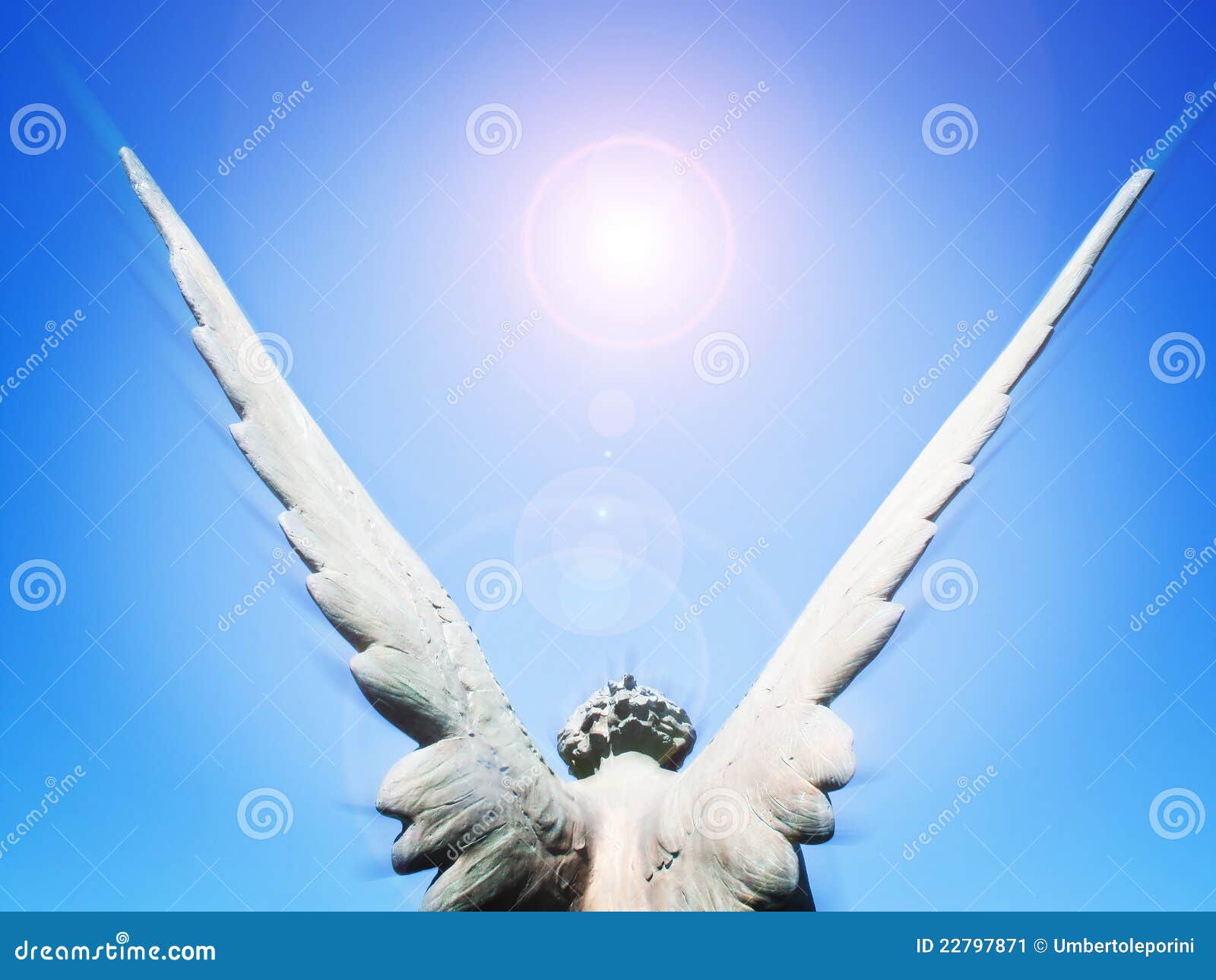 Angel wings and sun light stock image. Image of granite - 22797871