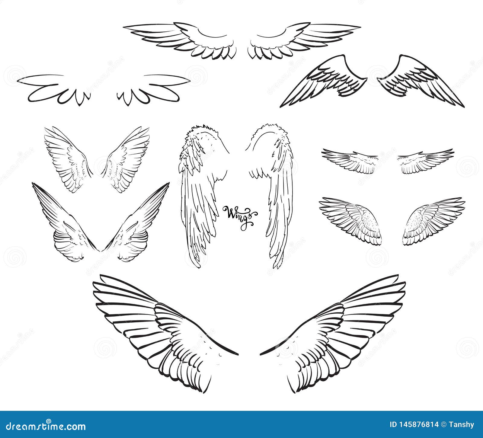 Angel Wings Texture Pattern Vector Drawing Stock Vector - Illustration ...