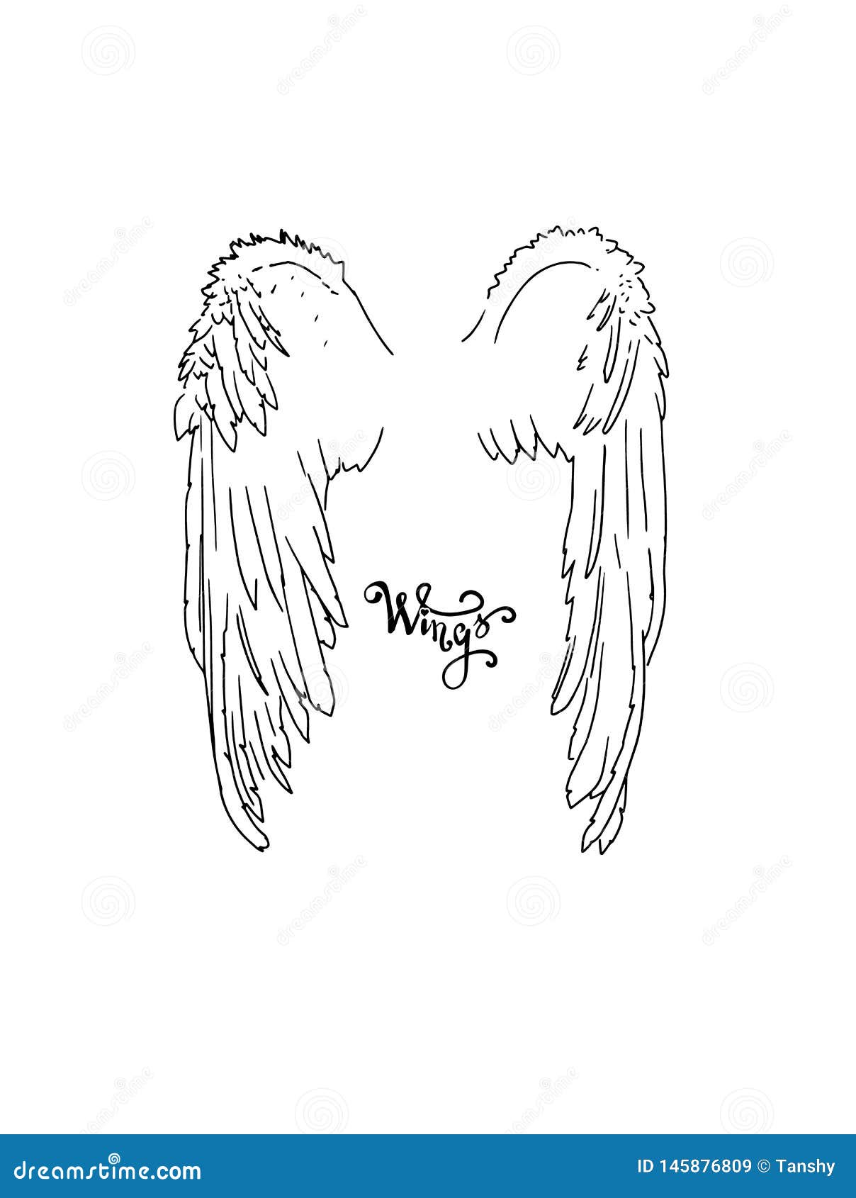 Angel Wings Texture Pattern Vector Drawing Stock Vector - Illustration ...