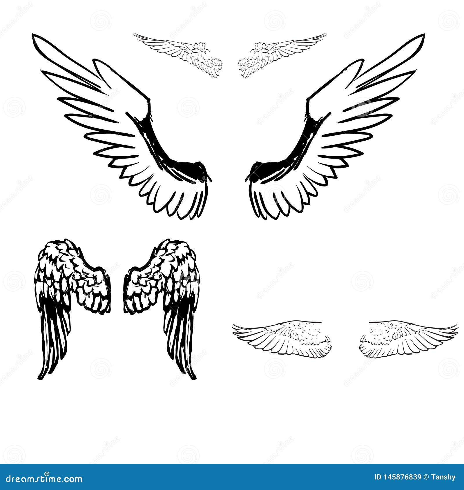 Angel Wings Texture Pattern Vector Drawing Stock Vector - Illustration ...