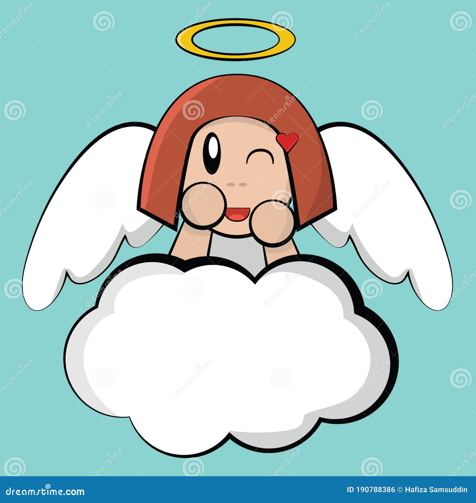 Angel with Winking Expression. Vector Illustration Decorative Design ...