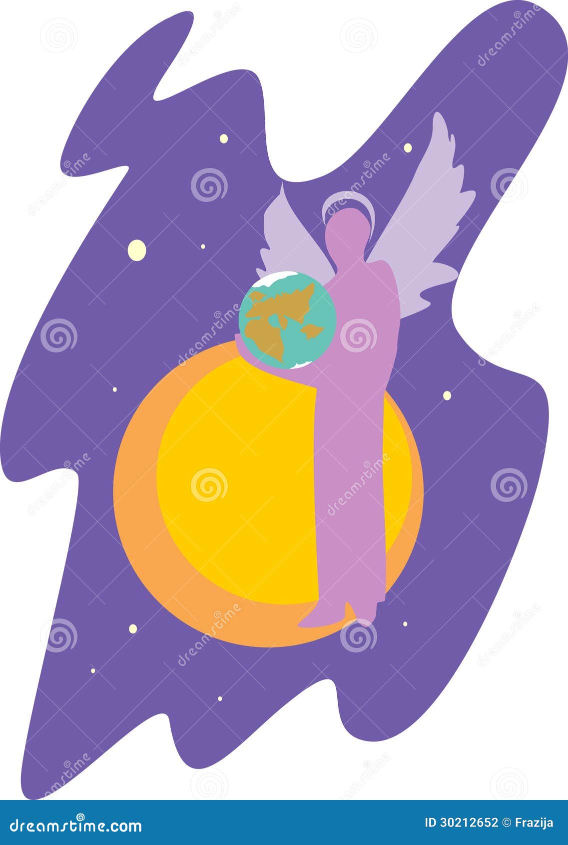 Angel World Vector Illustration. Stock Vector - Illustration of ...