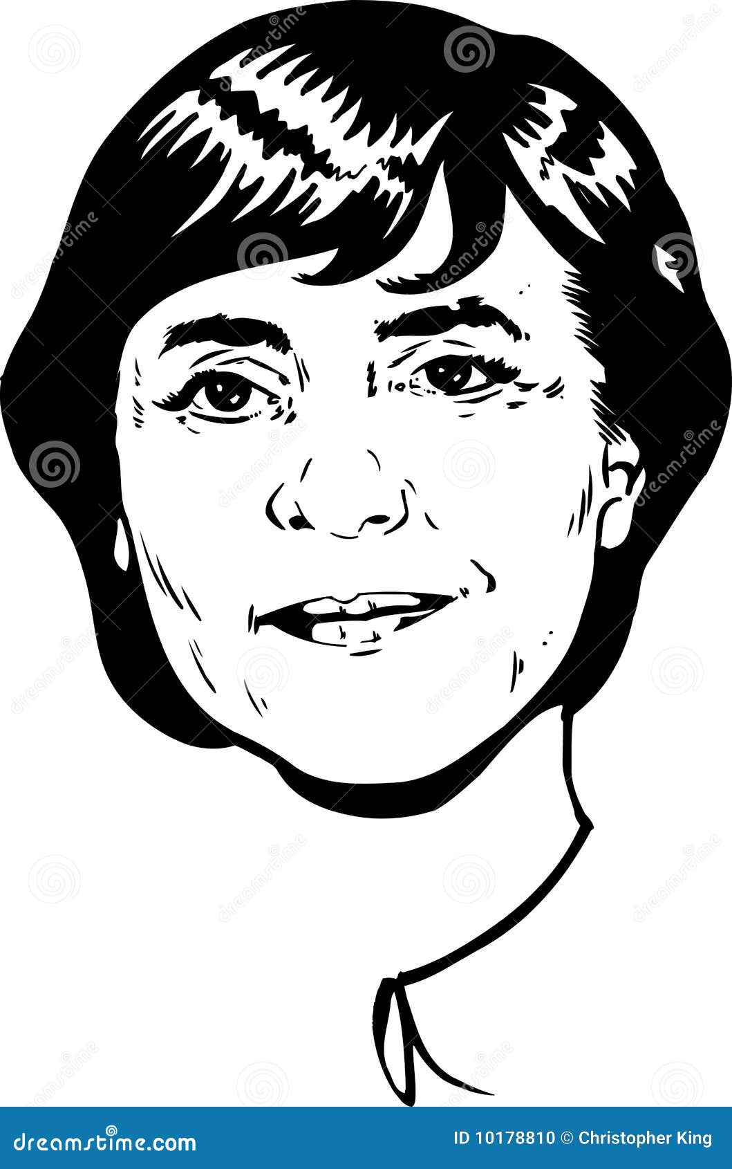 Angela Merkel Portrait - Black And White Version Vector Illustration ...