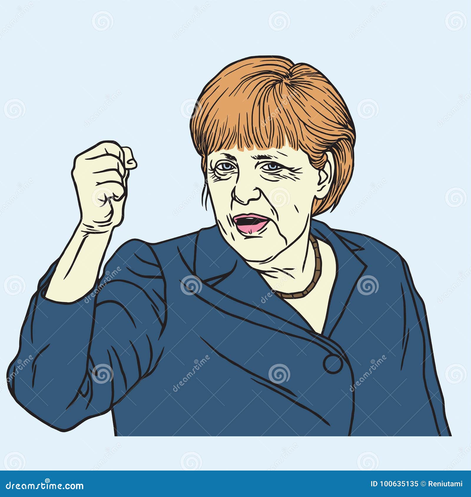 Angela Merkel Portrait Vector Illustration. September 26, 2017 ...