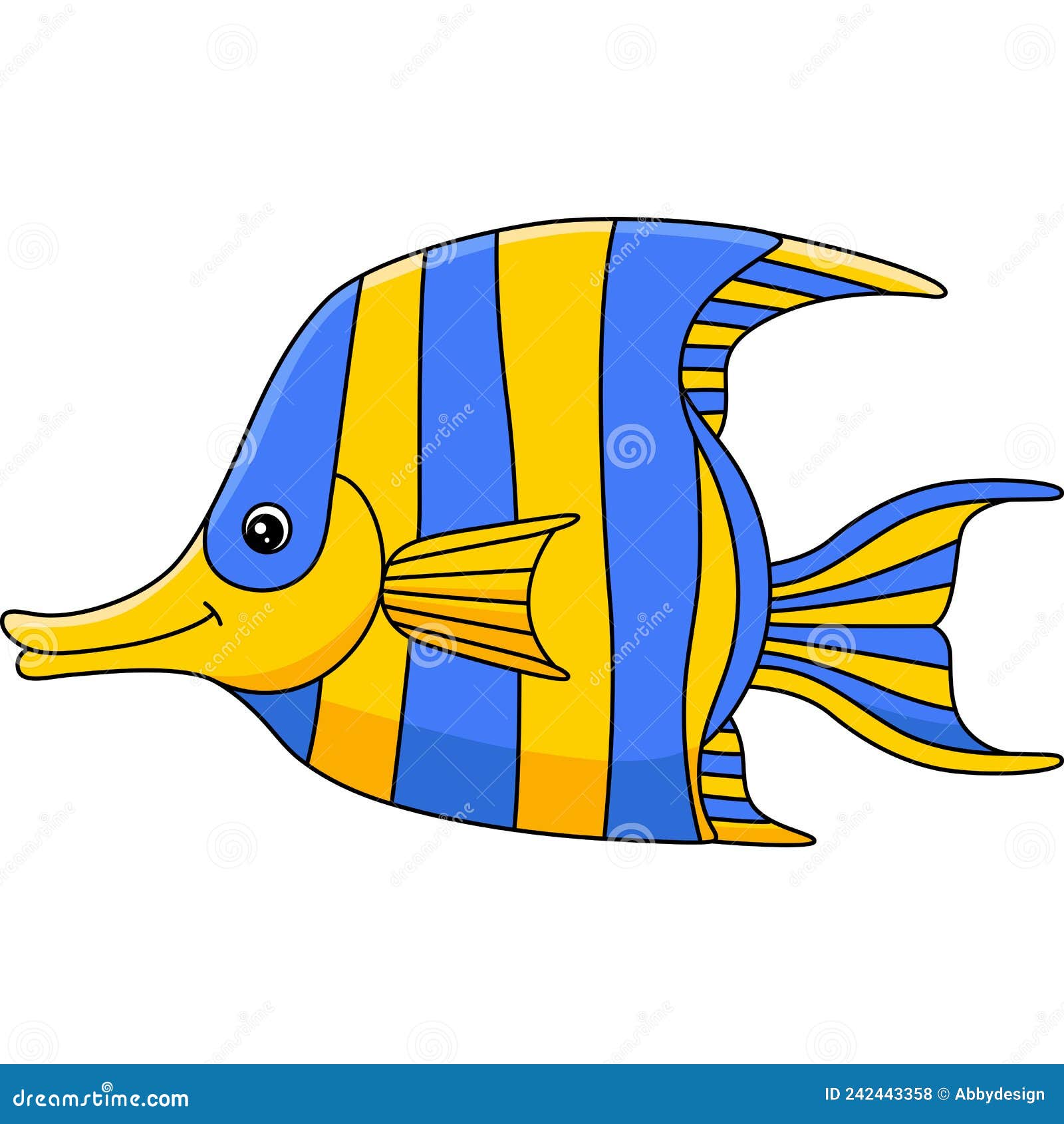 Angelfish Cartoon Aquarium Fish Vector Illustration | CartoonDealer.com ...