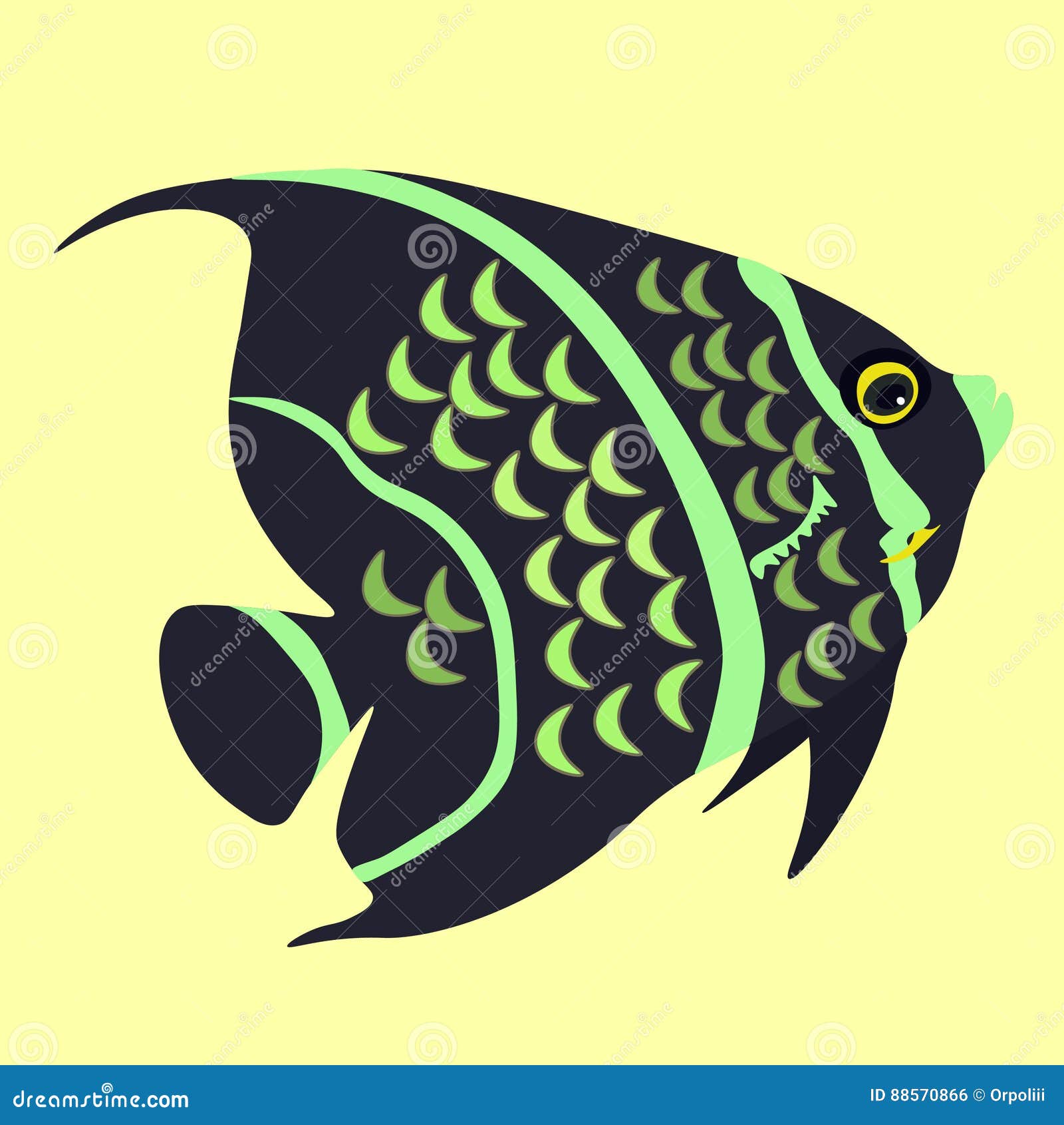 Angelfish the Fish a Black Vector Illustration Stock Vector ...