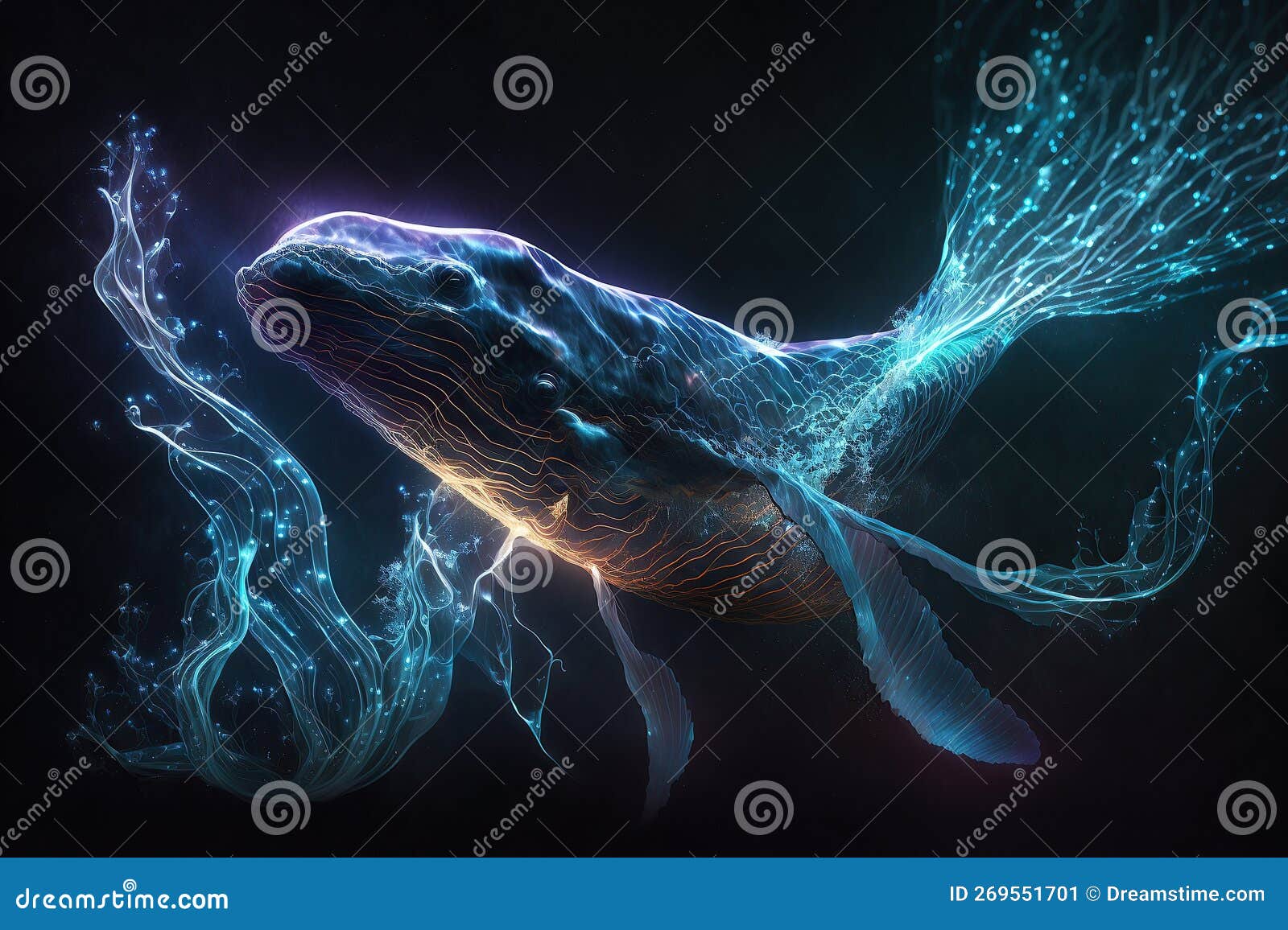 Angelfish with Long Flowing Fins, with Translucent Streamline ...