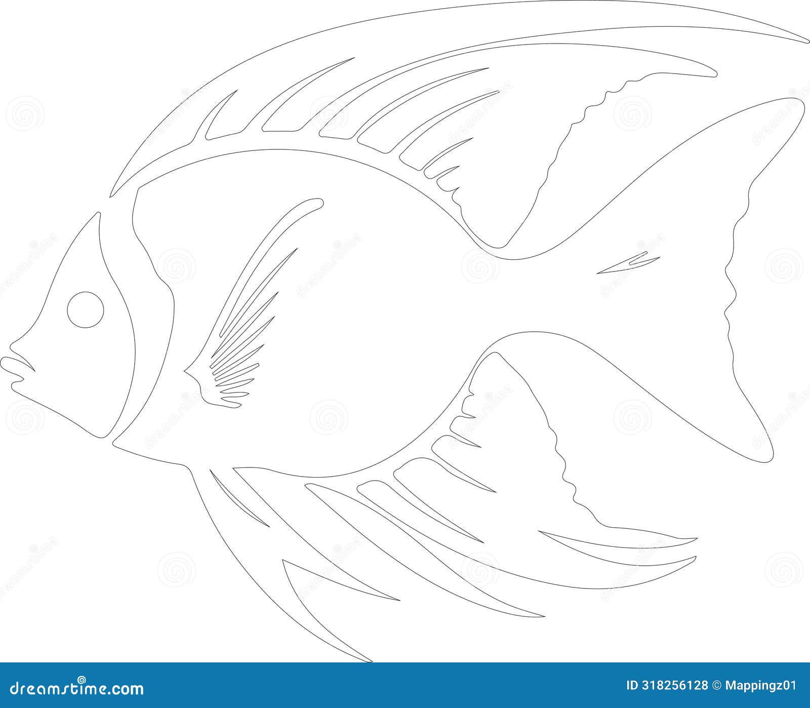 Angelfish Outline Silhouette Generative Ai Stock Vector - Illustration ...