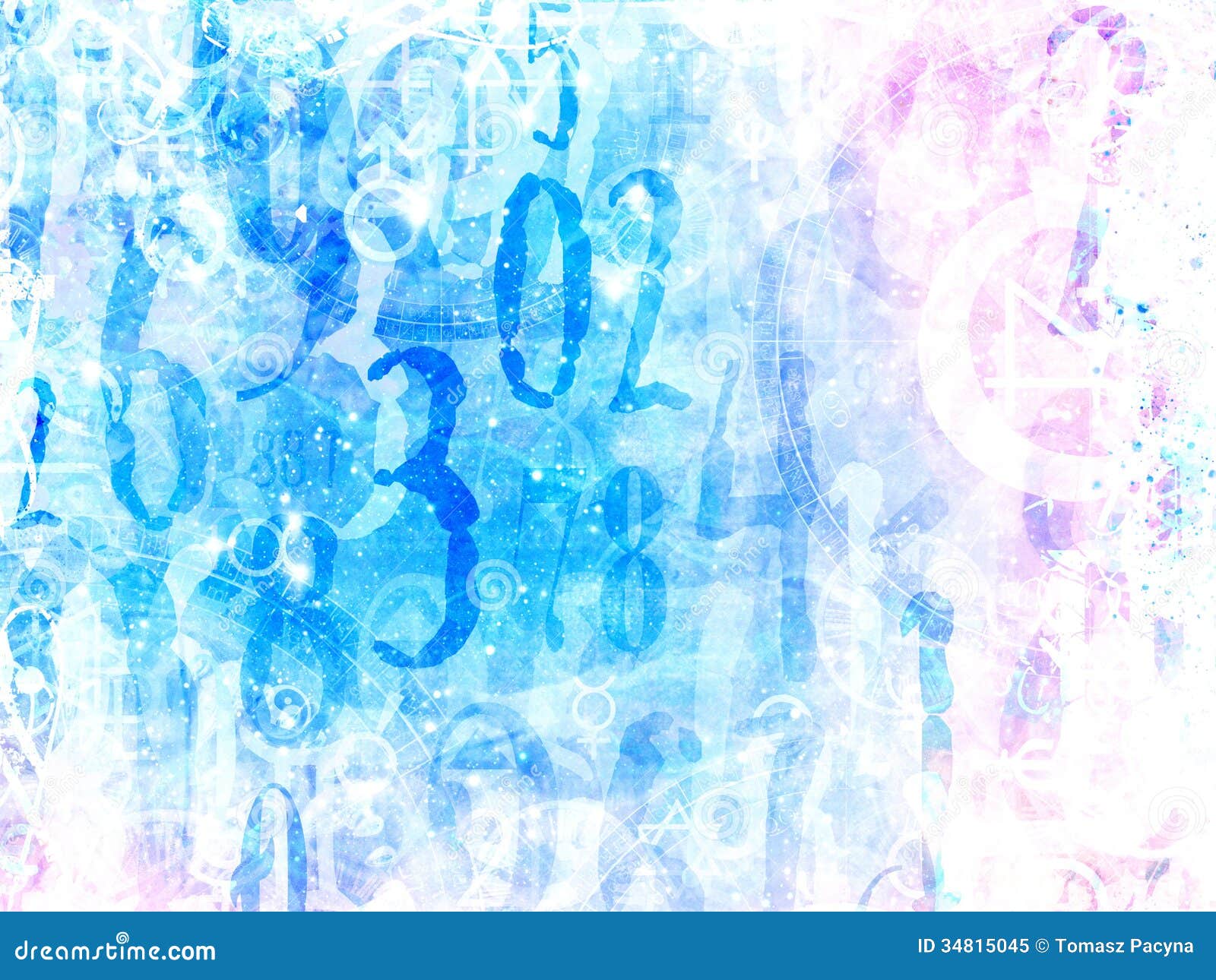 Angelic Bright Magical Numbers Background Stock Illustration ...