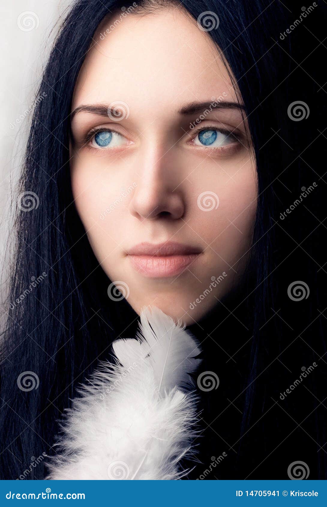 Angelic face stock image. Image of calmness, feather - 14705941