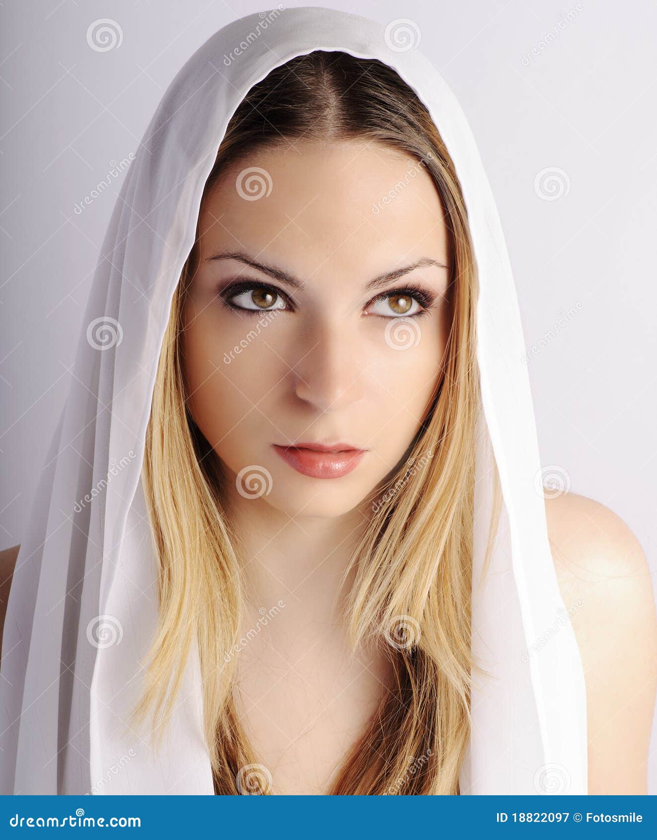 Angelic girl stock image. Image of veil, eyeshadow, angel - 18822097