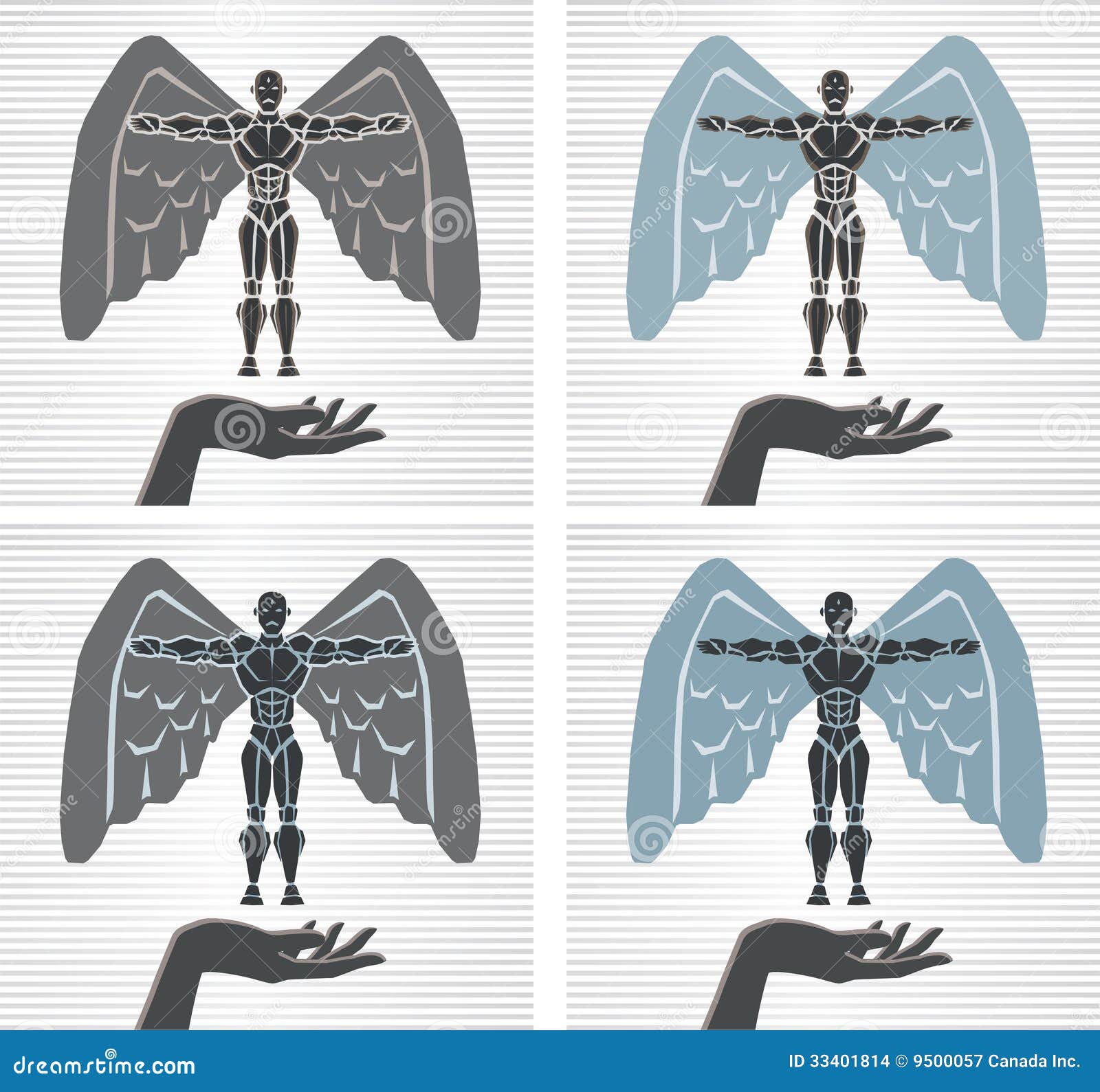 Angelic Robot stock vector. Illustration of fiction, spirituality ...