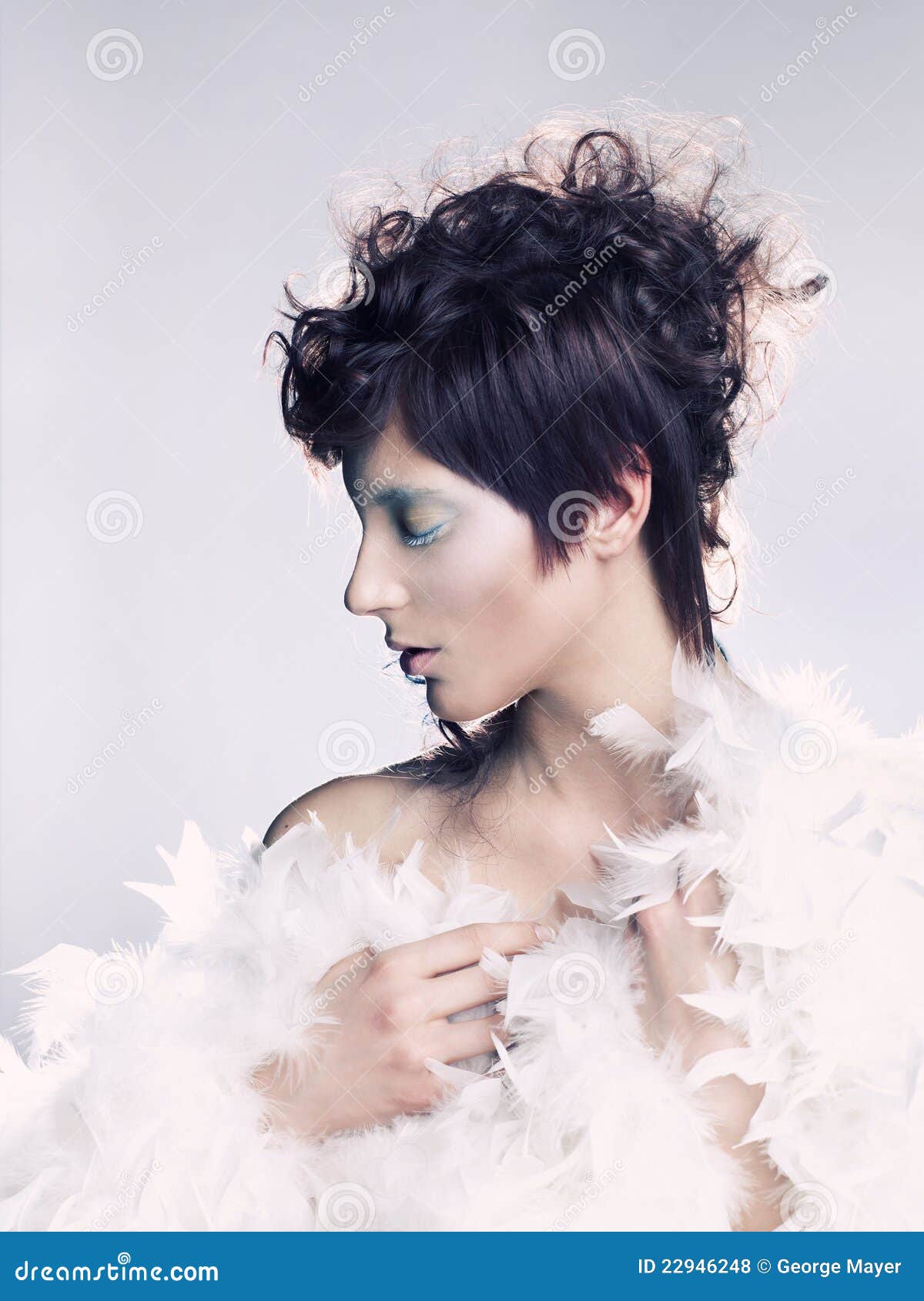 Angelic woman stock photo. Image of girl, feathers, beauty - 22946248