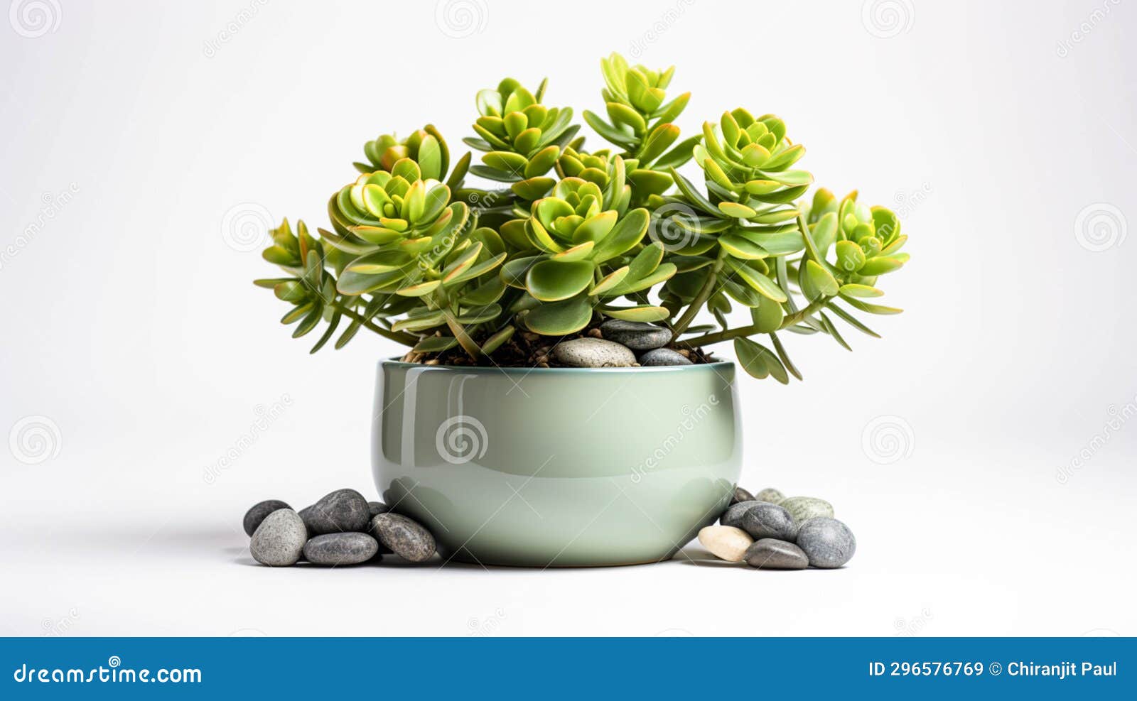 Angelina Stonecrop Plant In A Pot On White Background Royalty-Free ...