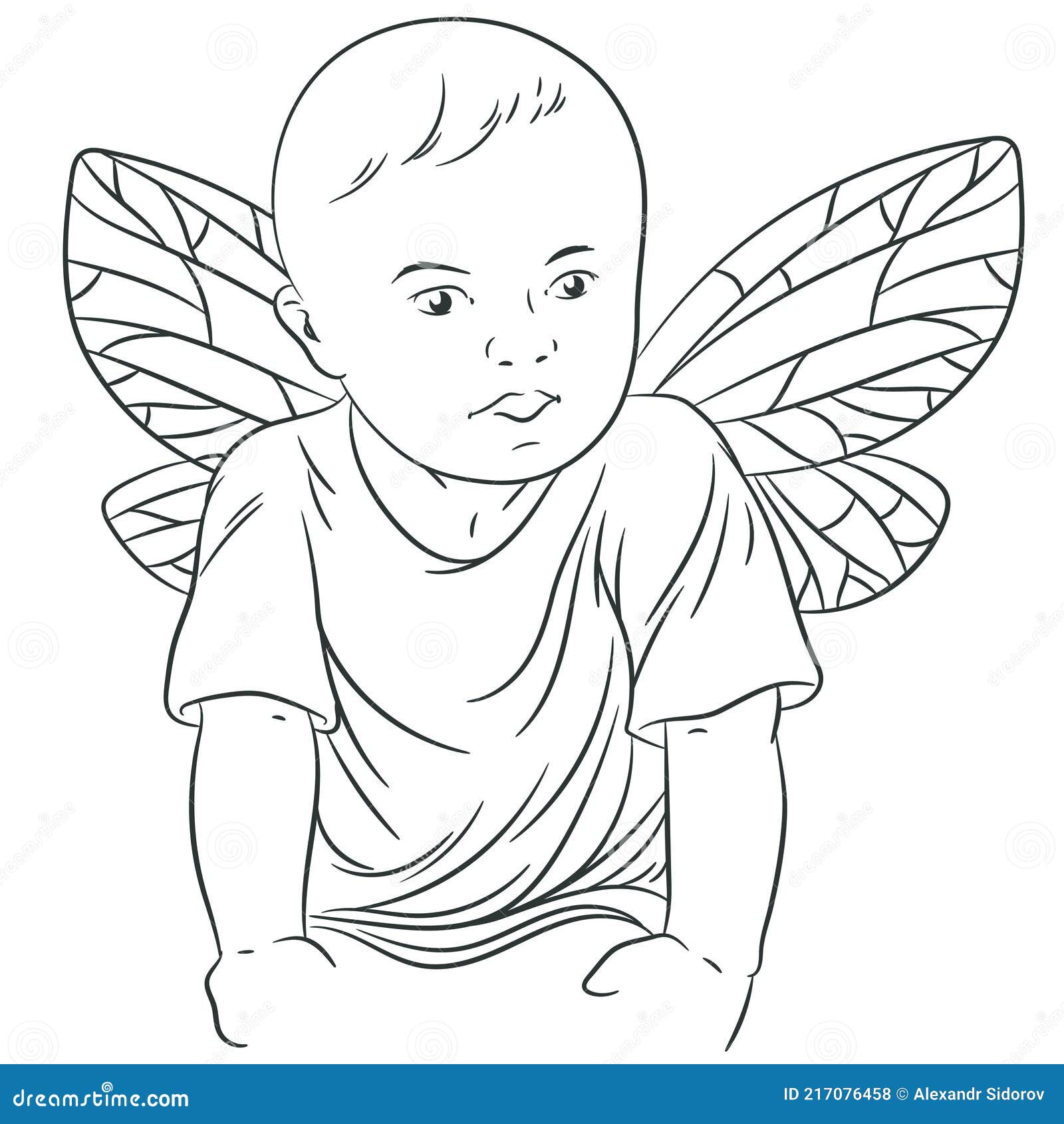 Angelito con alas ilustración del vector. Ilustración de cabrito ...