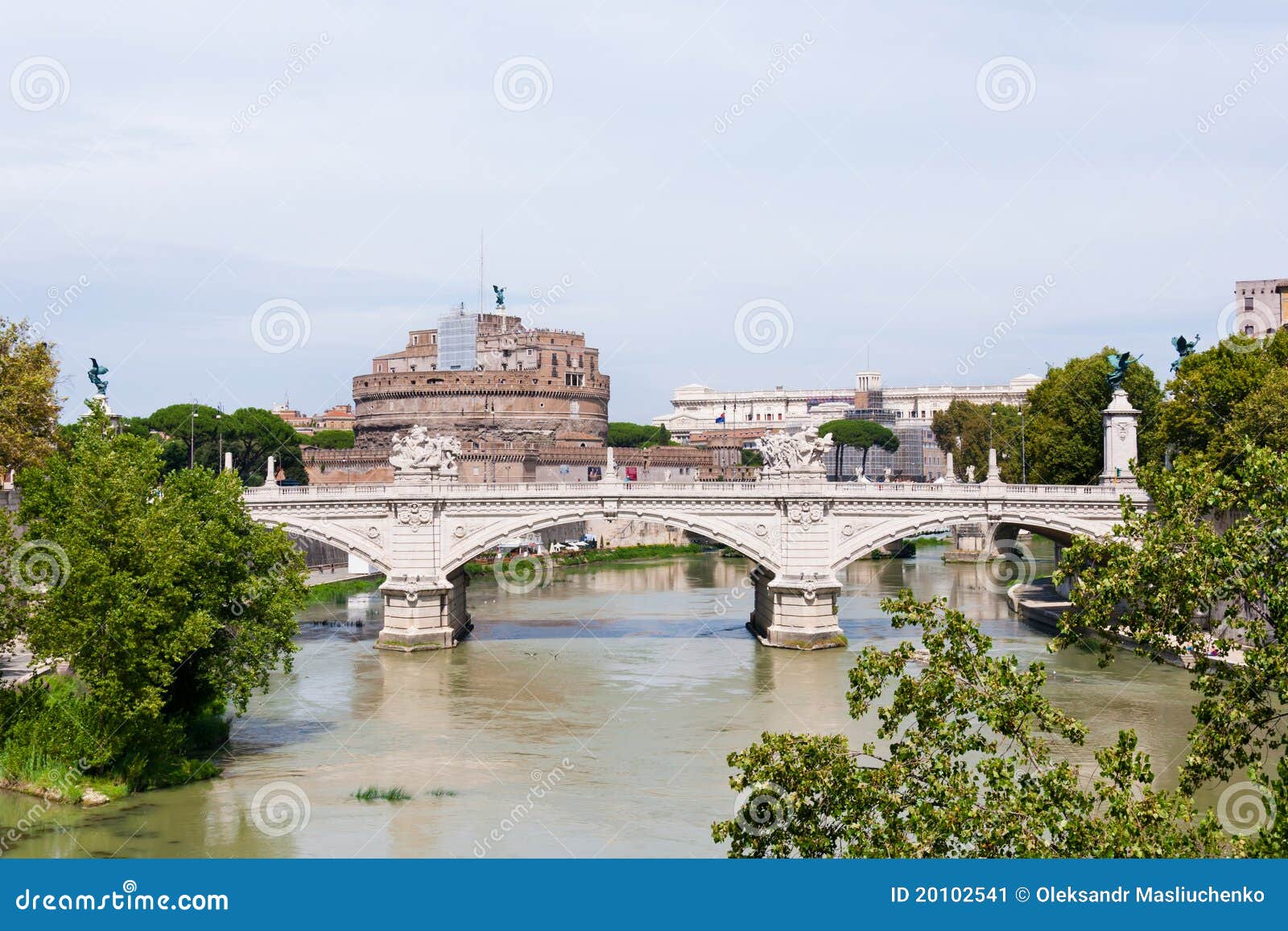 Angelo bridge and castle stock image. Image of clouds - 20102541
