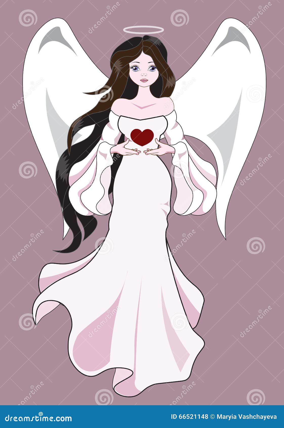 Angelo con cuore illustrazione vettoriale. Illustrazione di pendente - 66521148