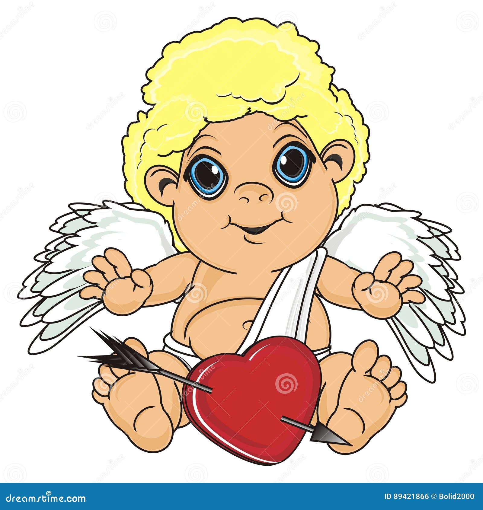 Angelo Con Cuore E La Freccia Rossi Illustrazione di Stock - Illustrazione di bambino, cupido ...