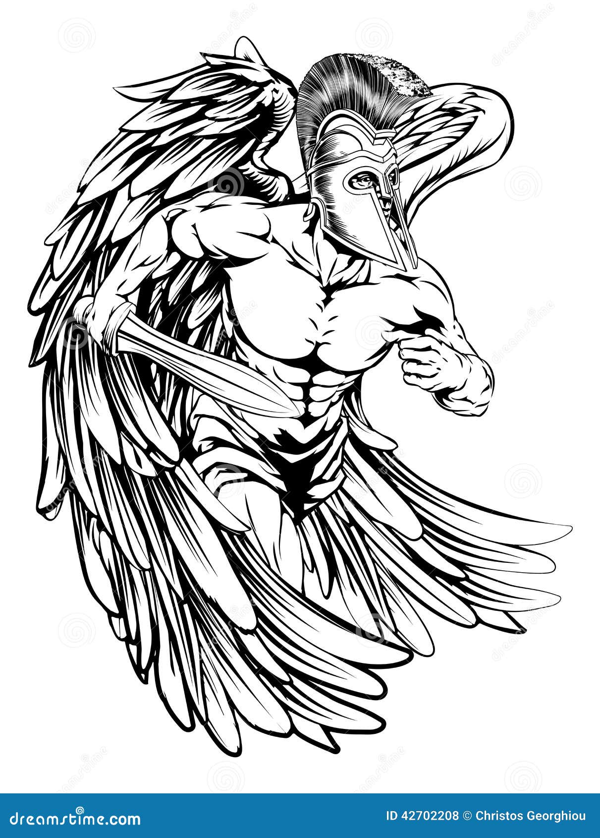 Angelo con la spada illustrazione vettoriale. Illustrazione di storia ...