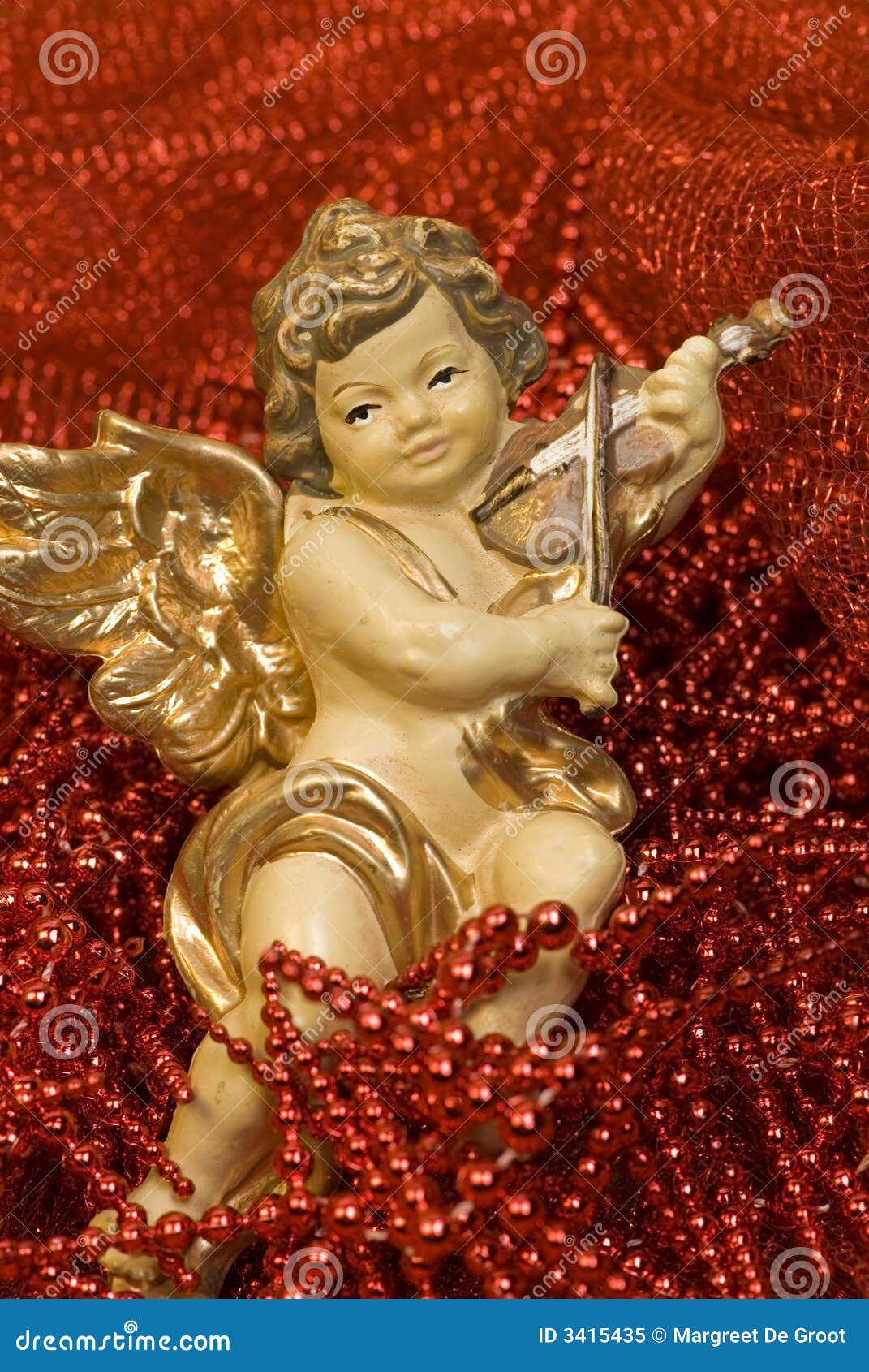 Angelo di natale immagine stock. Immagine di violino, rosso - 3415435