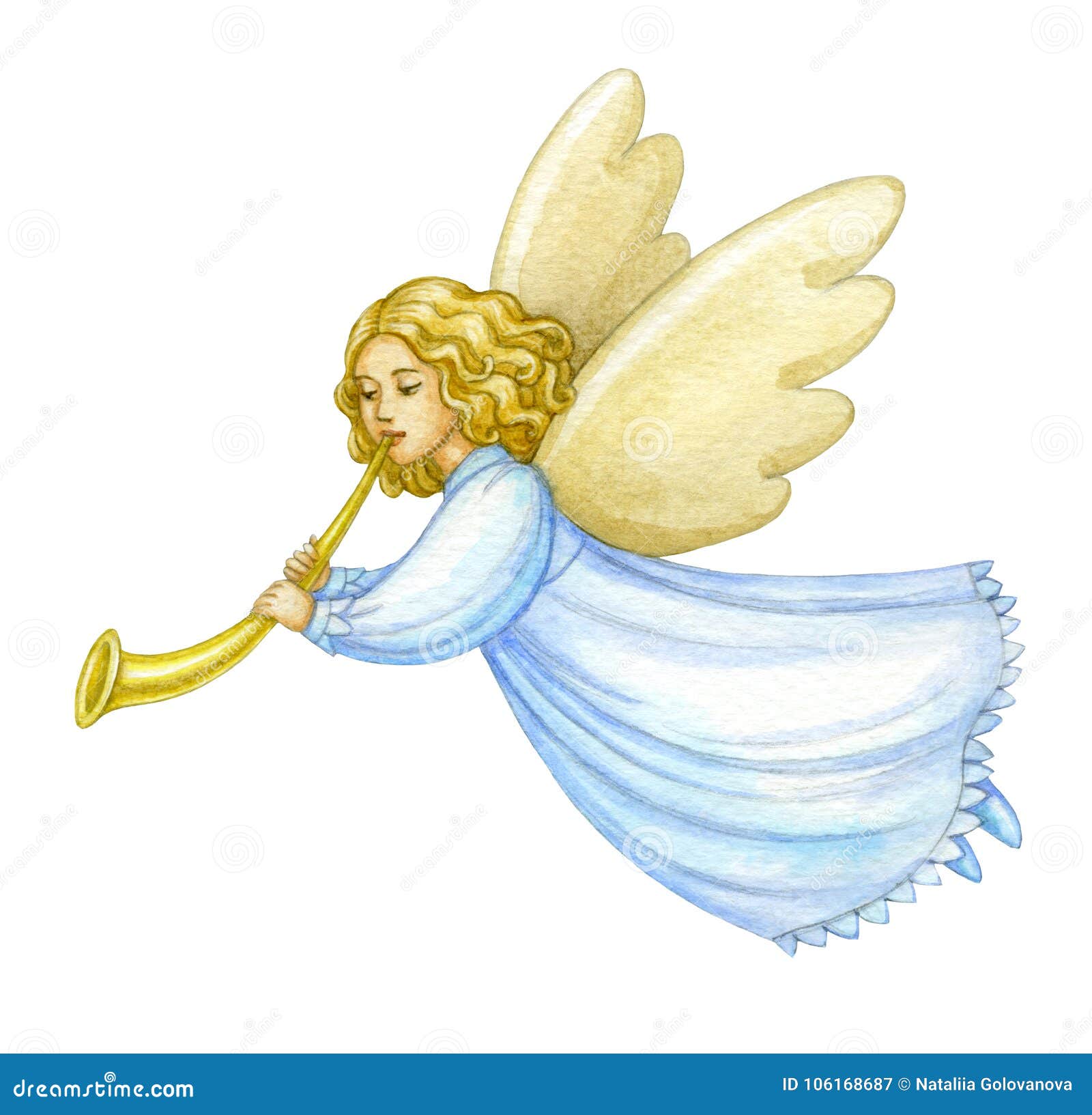 Angelo Di Natale Dell'acquerello Illustrazione di Stock - Illustrazione ...