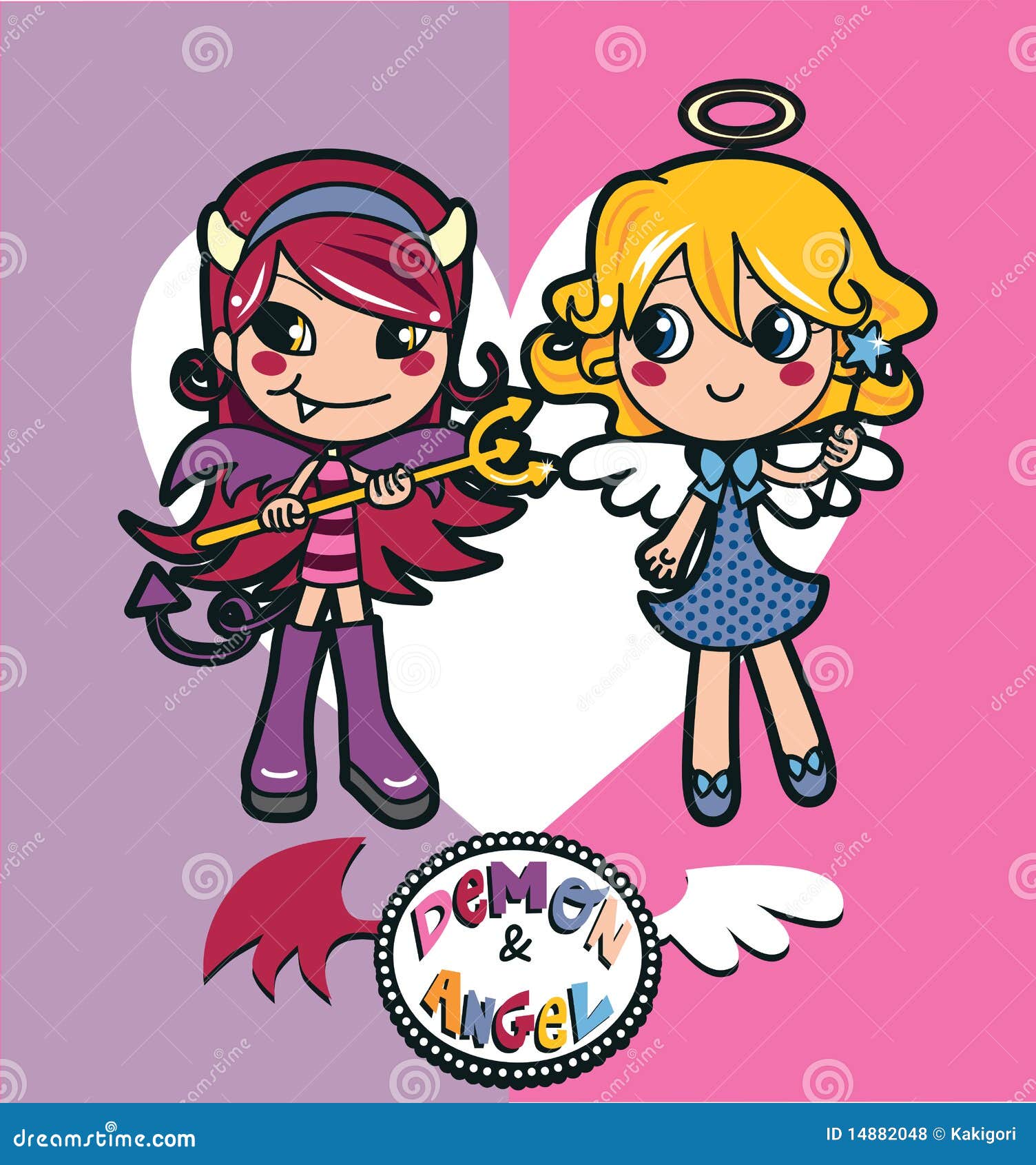 Angelo e demone illustrazione vettoriale. Illustrazione di tridente ...