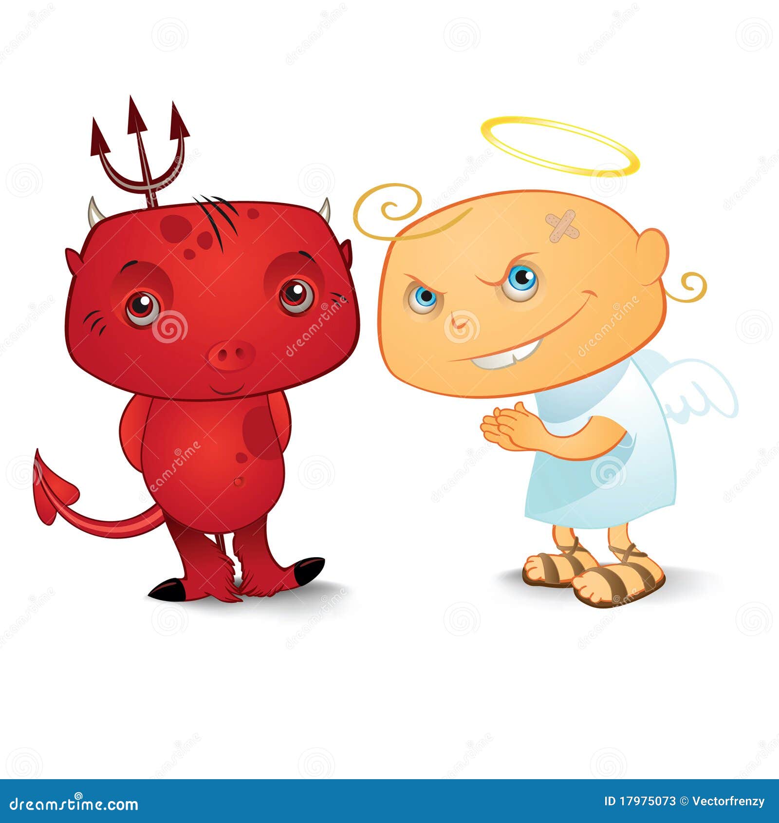 Angelo e demone illustrazione vettoriale. Illustrazione di ironia ...