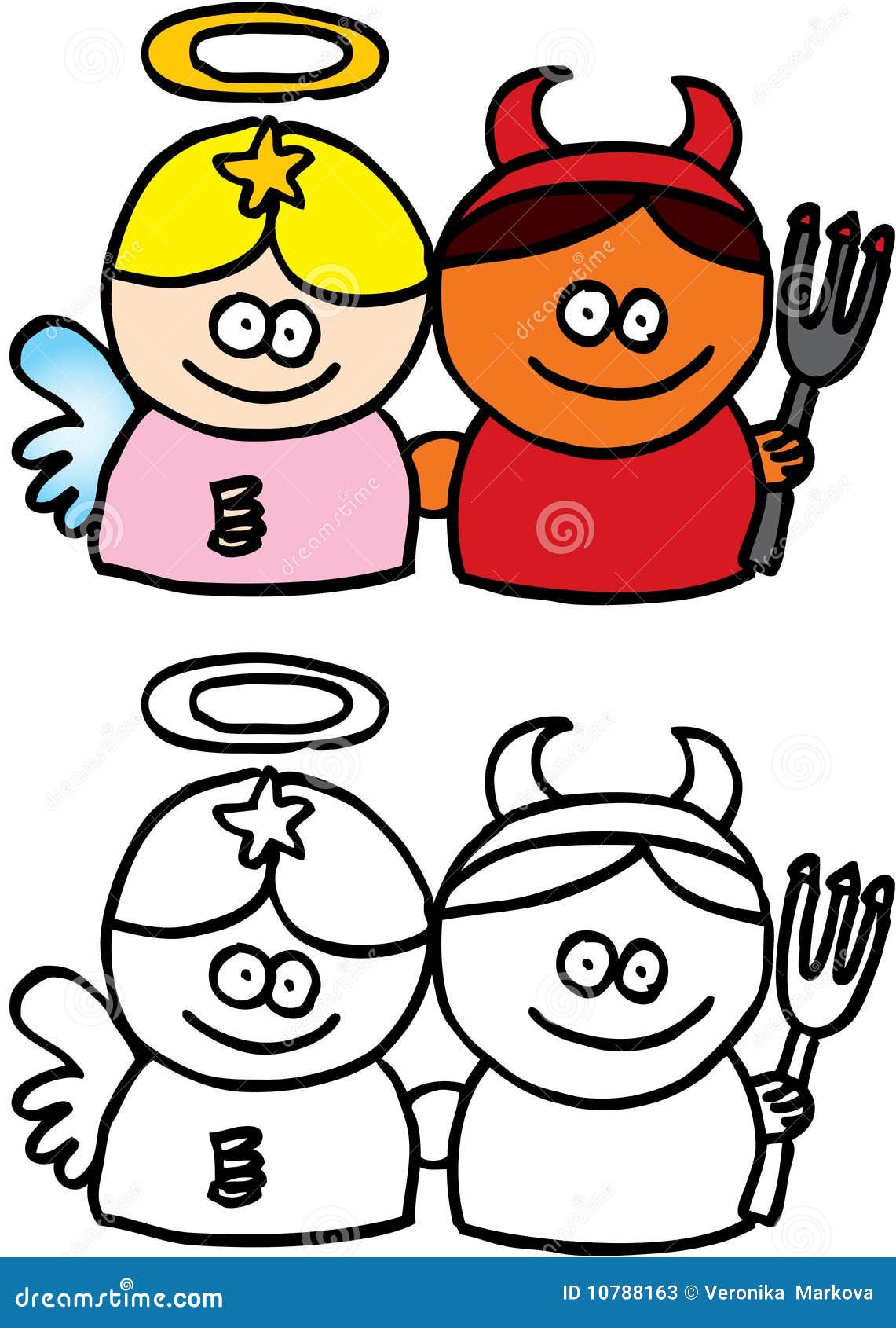 Angelo e diavolo illustrazione vettoriale. Illustrazione di volo - 10788163