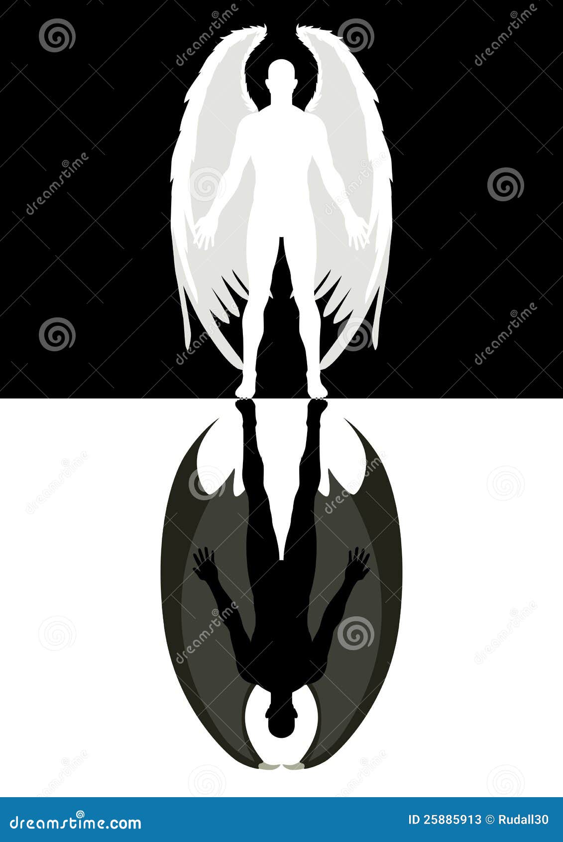 Angelo e diavolo illustrazione vettoriale. Illustrazione di equilibrio ...