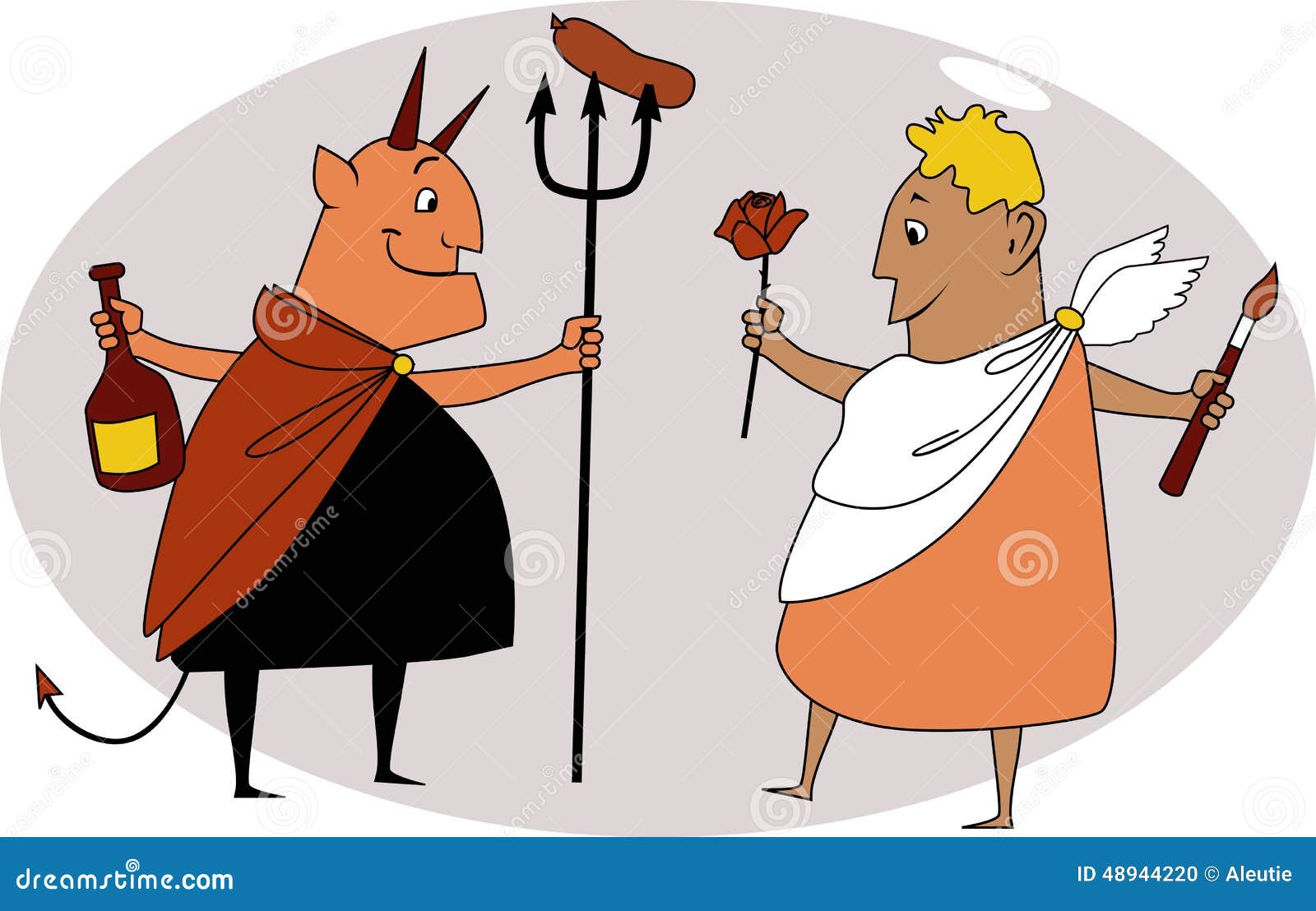 Angelo e diavolo illustrazione vettoriale. Illustrazione di destra ...