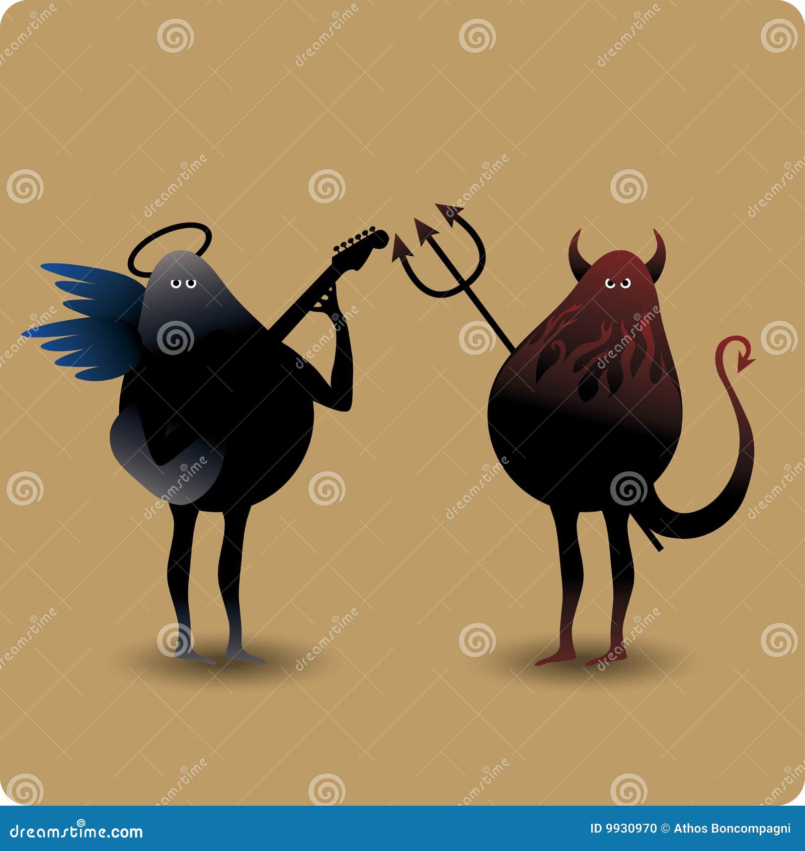 Angelo e diavolo illustrazione vettoriale. Illustrazione di tridente ...