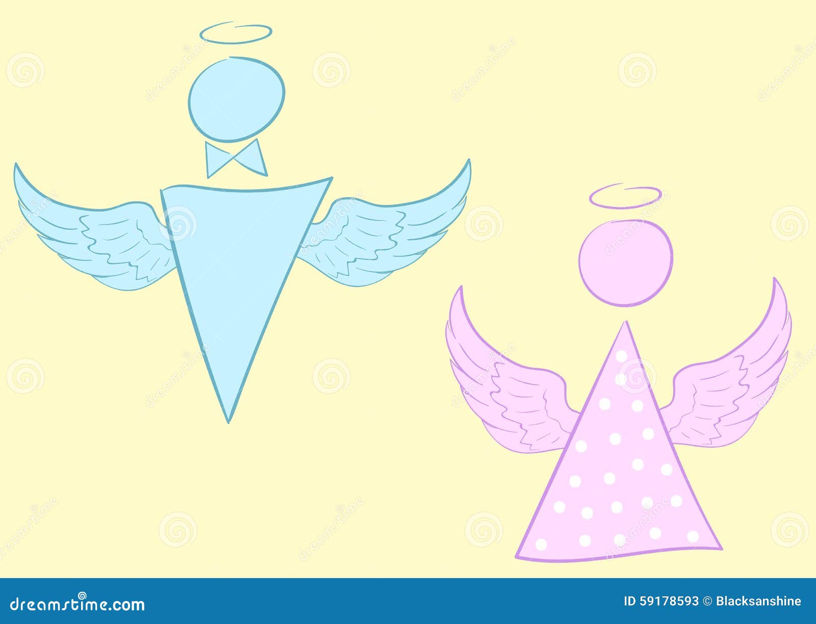 Angelo maschio e femminile illustrazione vettoriale. Illustrazione di ...