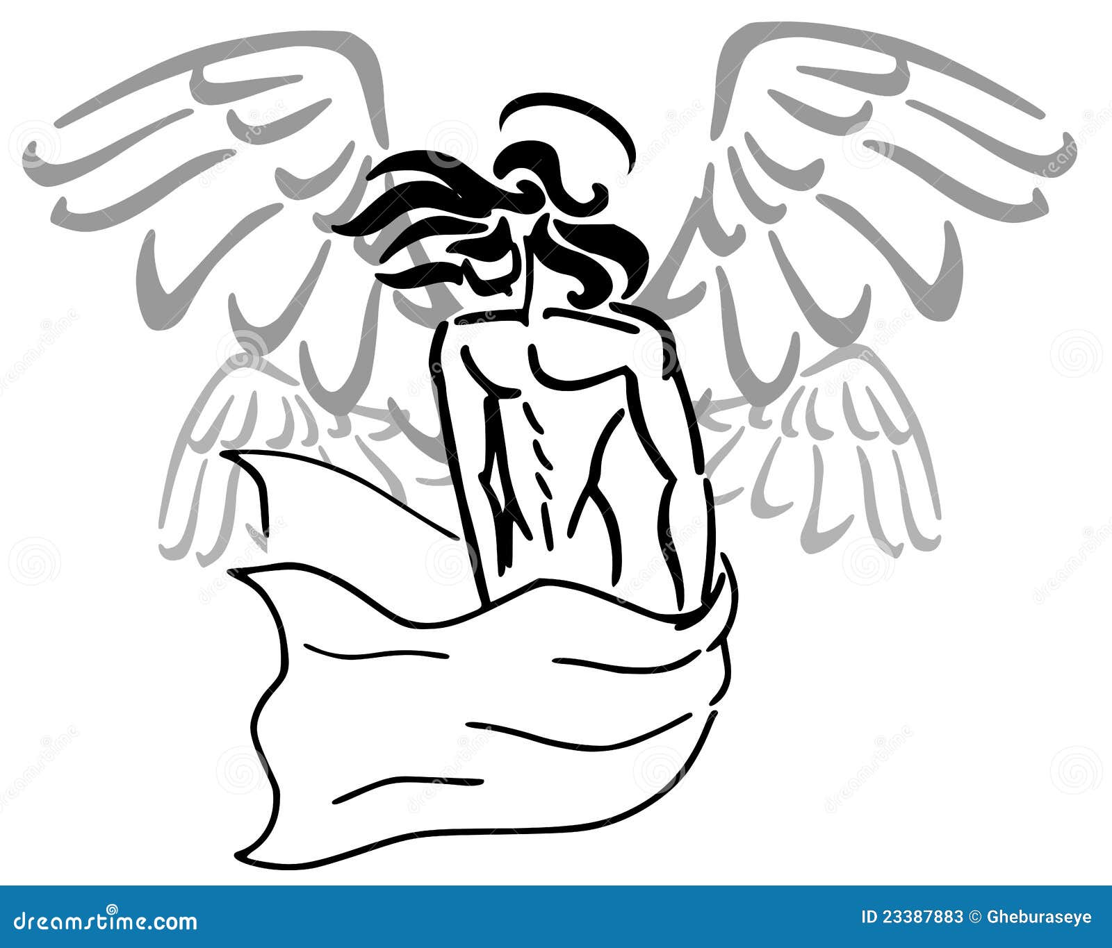 Angelo stilizzato illustrazione vettoriale. Illustrazione di carino ...