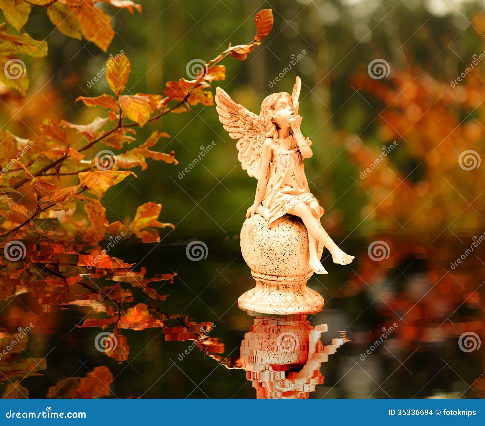 Angels in the autumn stock photo. Image of leaves, religion - 35336694