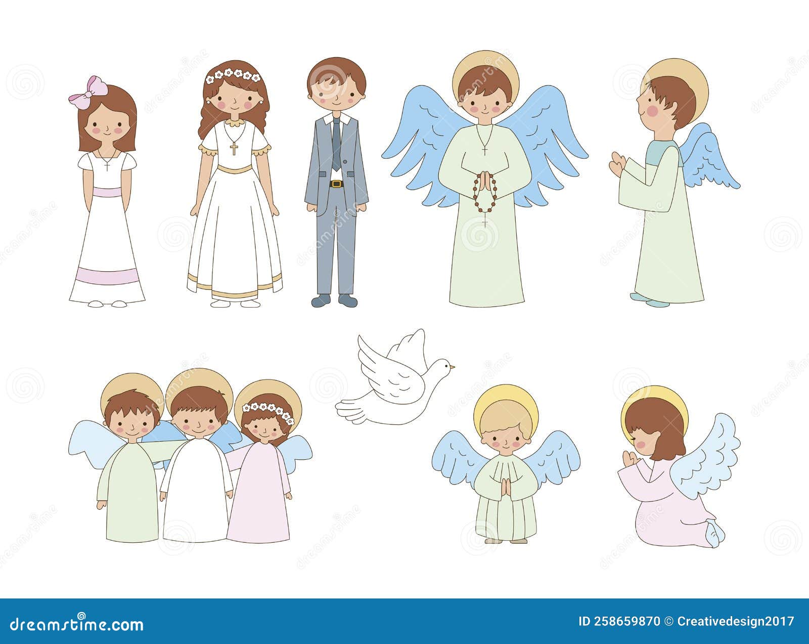Angels and children stock illustration. Illustration of design - 258659870