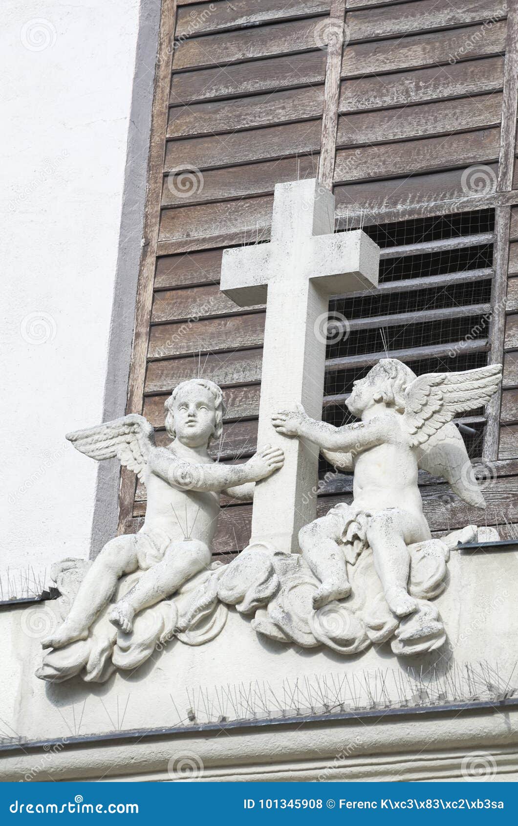 Angels with Cross stock photo. Image of idol, memorial - 101345908