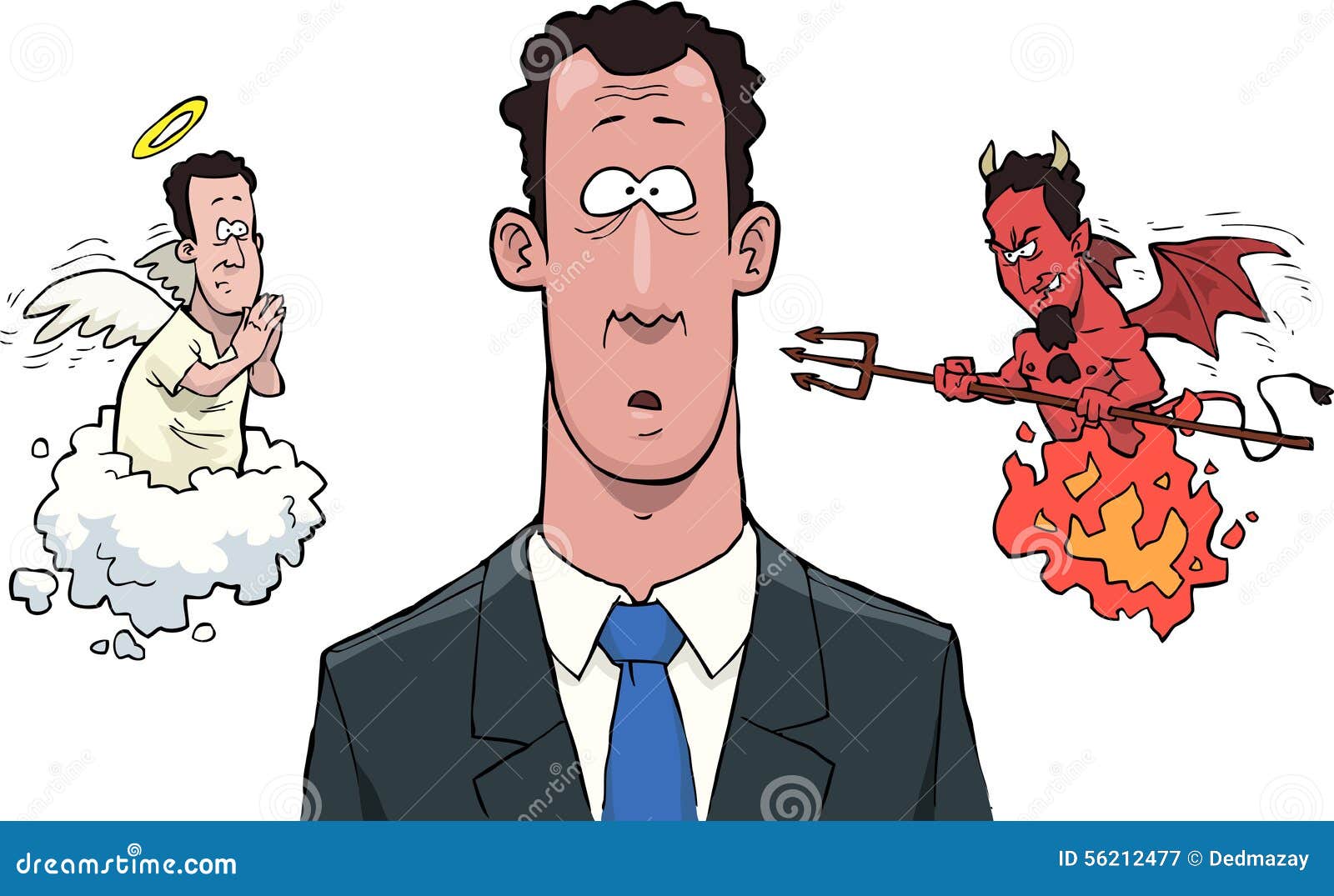 Angels And Demons Wings. Cartoon Evil Demon Horns And Good Angel Wing ...