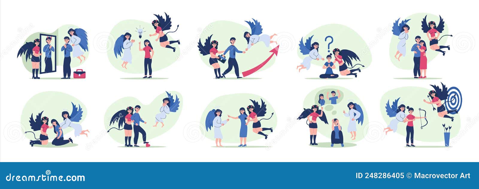 Angels Devil Choices Compositions Stock Vector - Illustration of adult ...