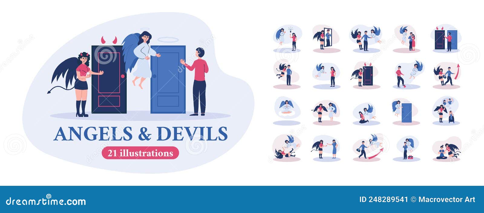 Angels and Devils Set stock vector. Illustration of creative - 248289541