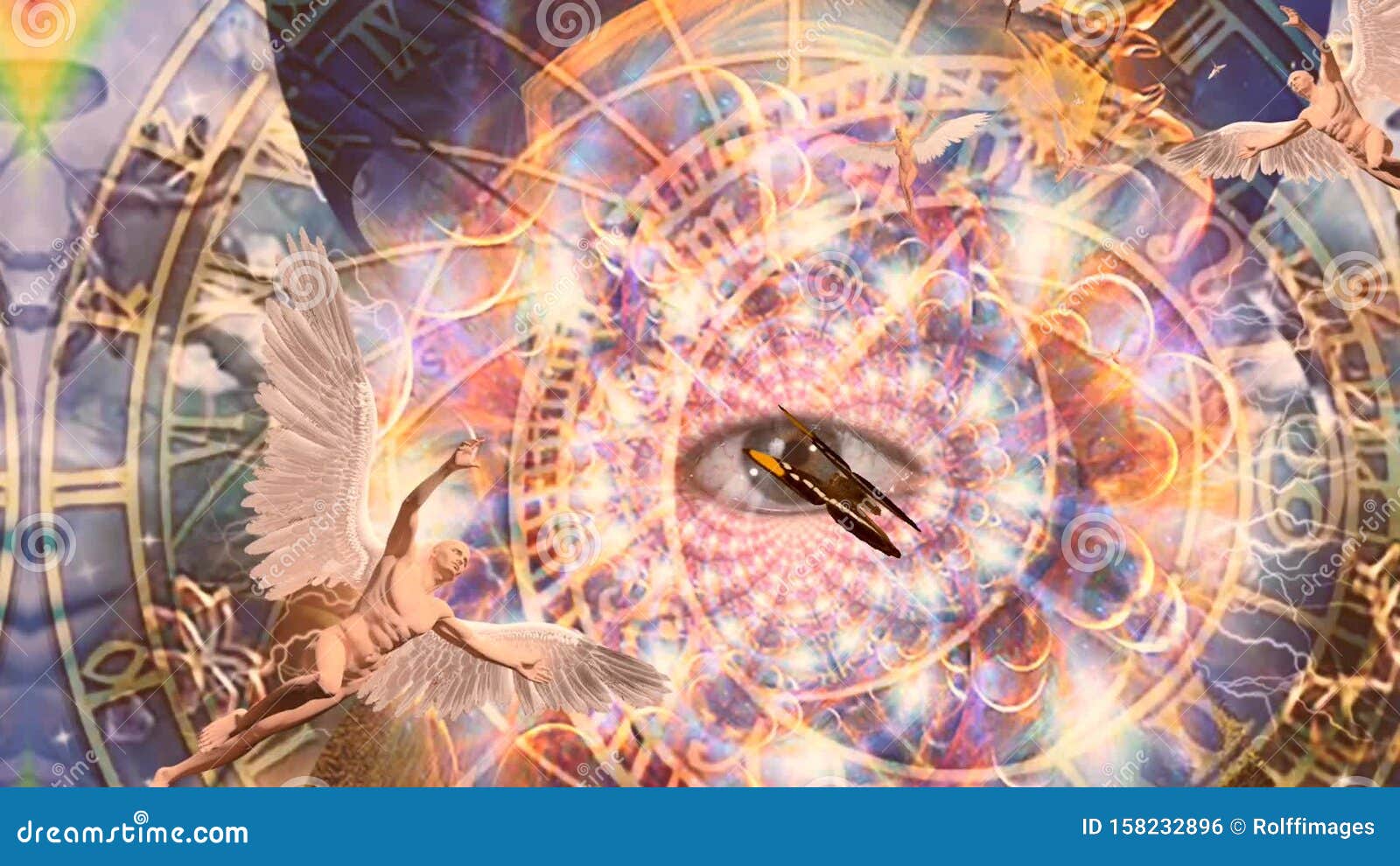 Angels in time stock footage. Video of belief, clairvoyance - 158232896