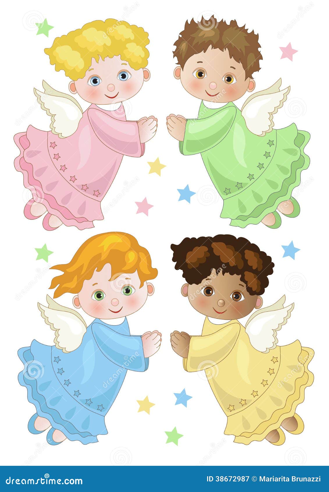 Angels stock vector. Illustration of kids, tenderness - 38672987