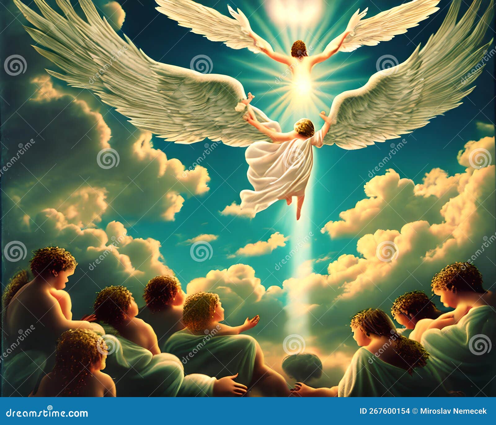 Angels, Generative AI Illustration Stock Illustration - Illustration of ...