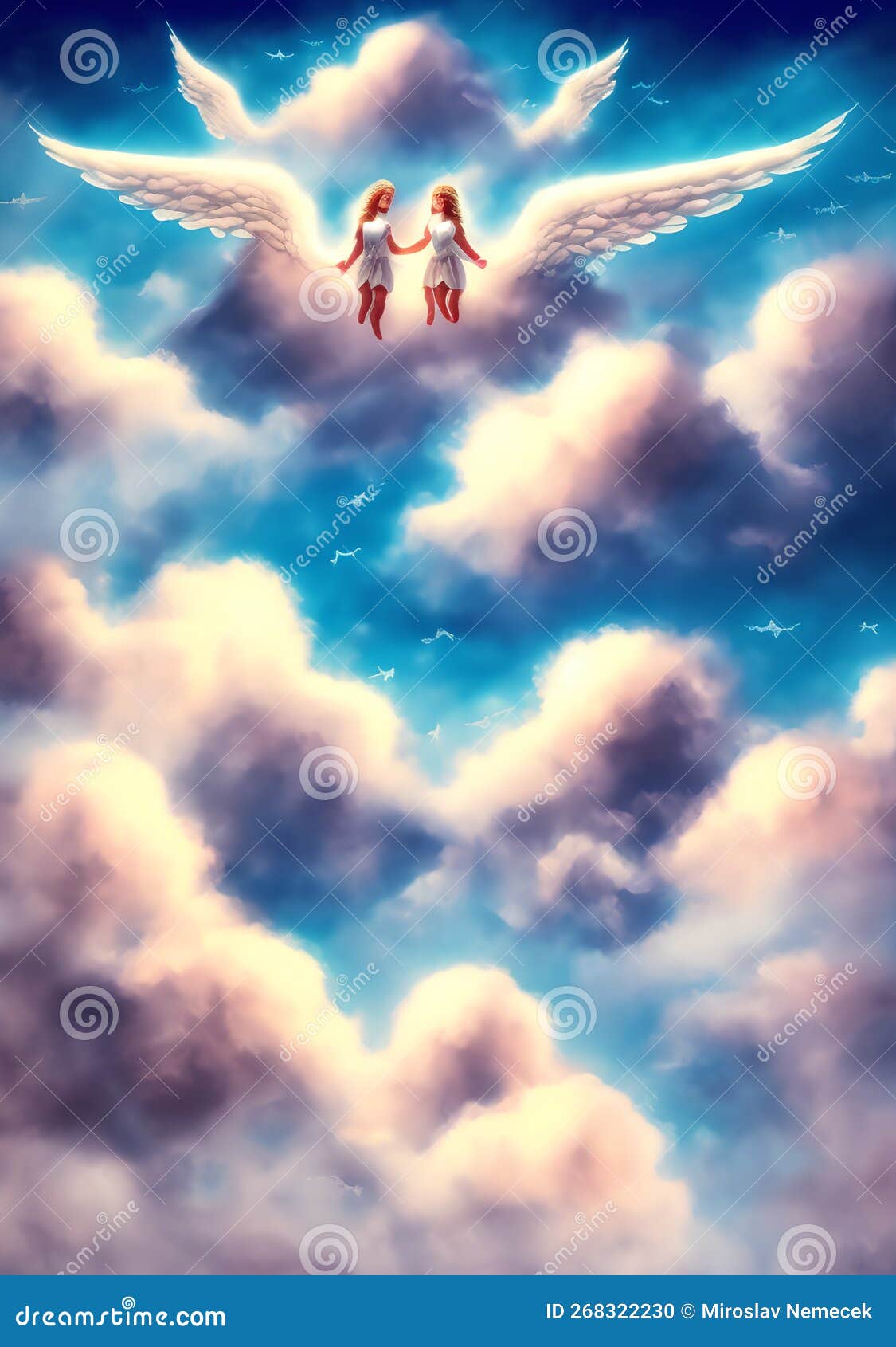 Angels, Generative AI Illustration Stock Illustration - Illustration of ...