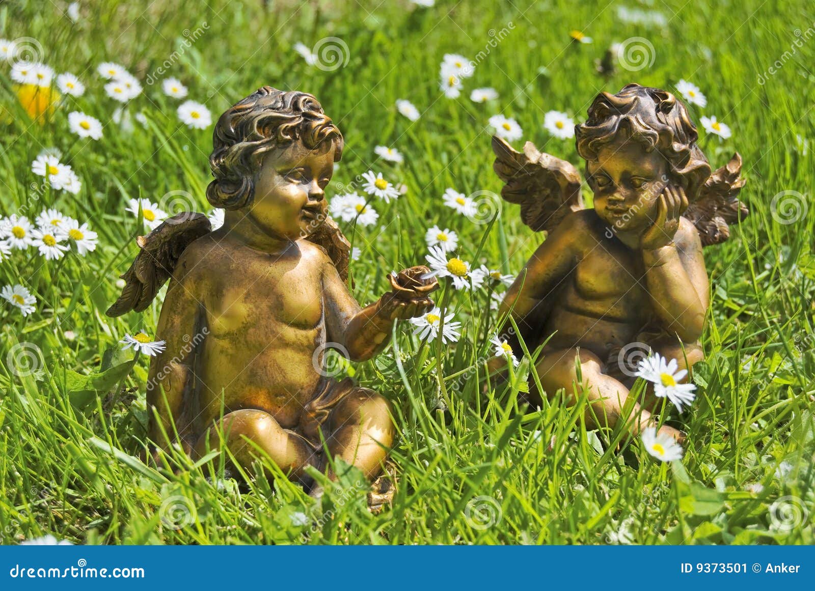 Angels in grass stock image. Image of statue, orthodox - 9373501