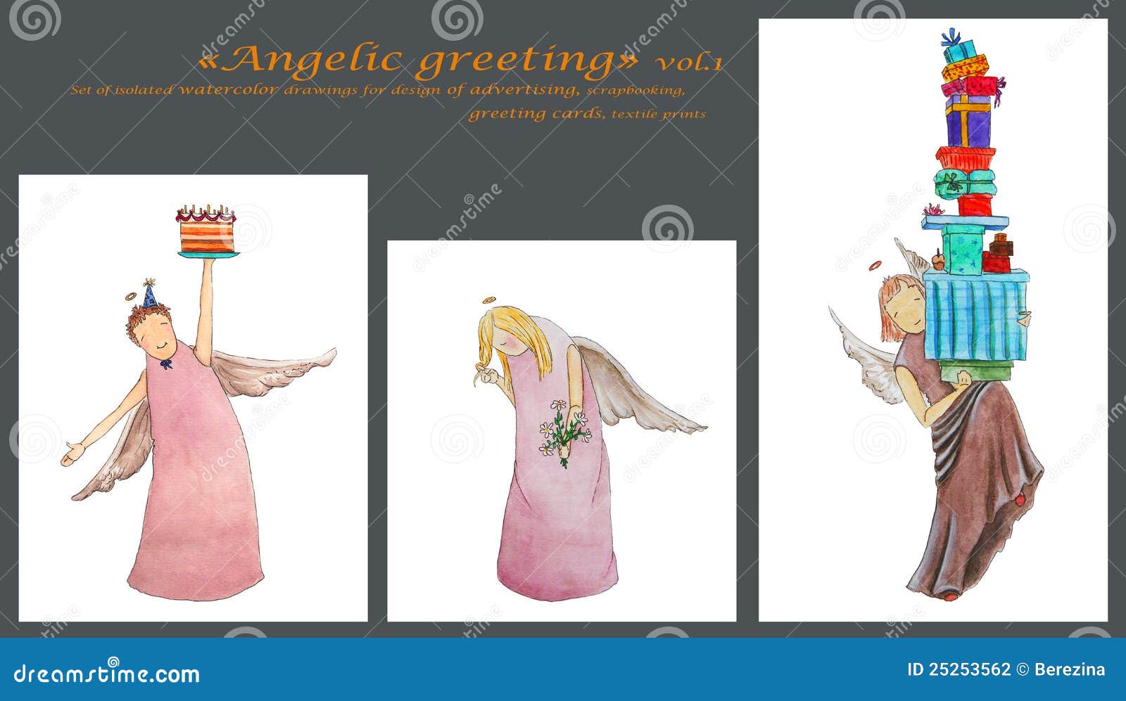 Angels greeting stock illustration. Illustration of flower - 25253562