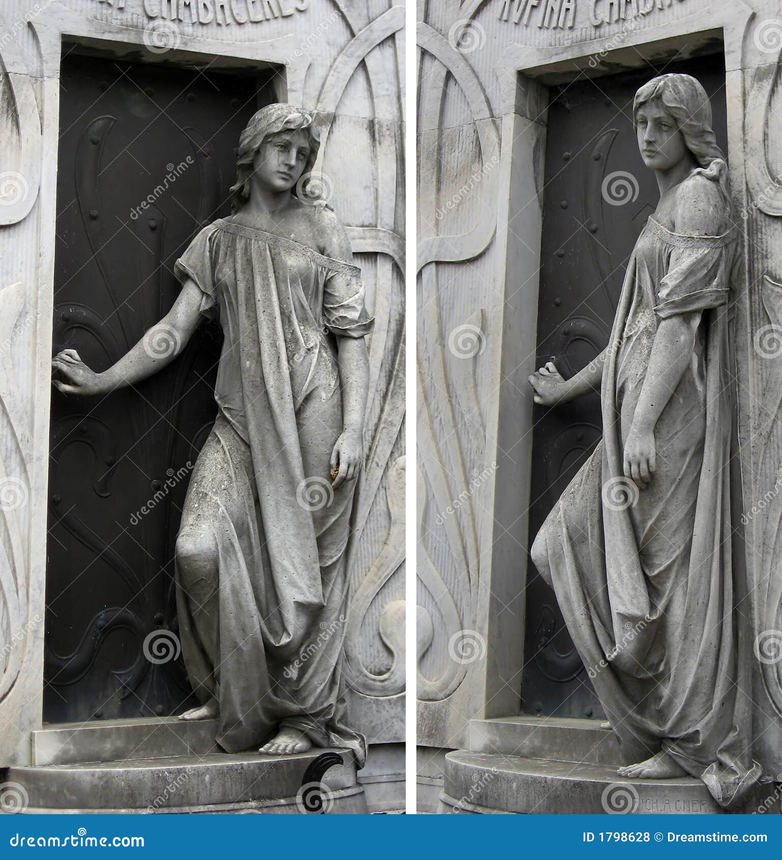 Angels Guarding Mausoleum stock photo. Image of shrines - 1798628