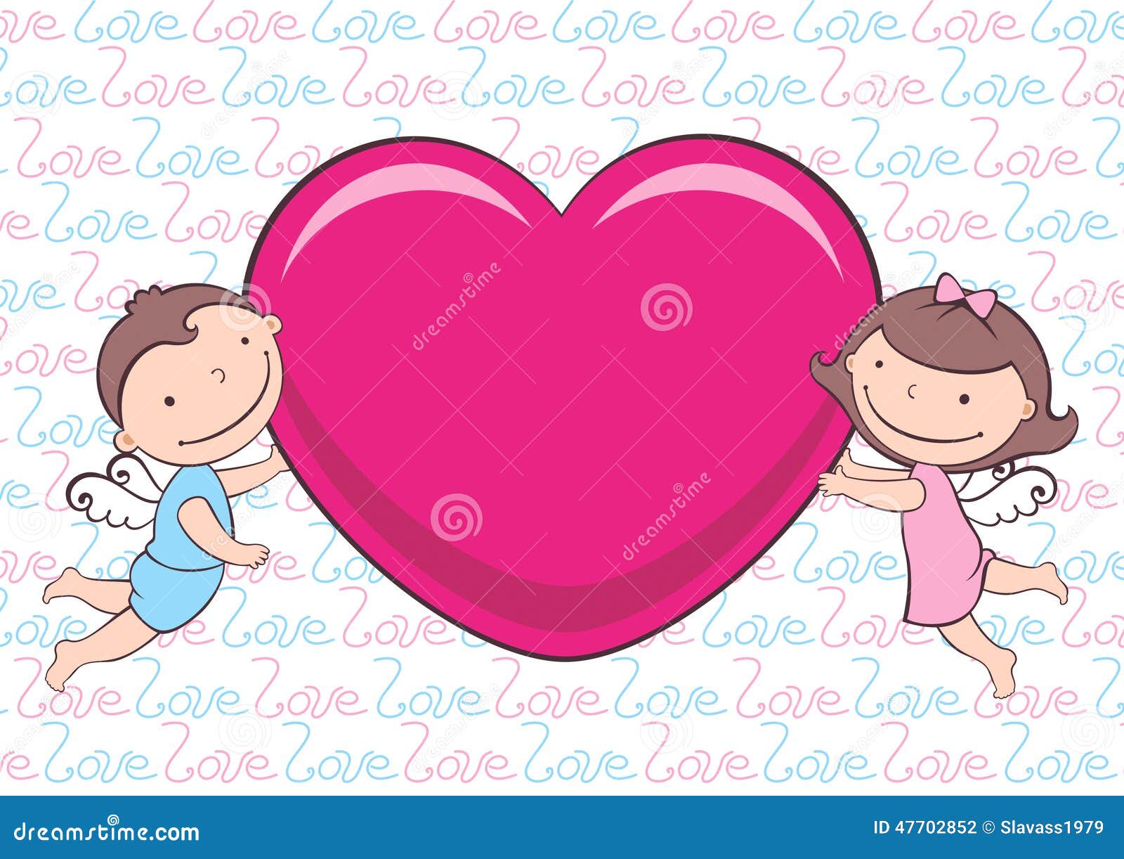 Angels with heart stock vector. Illustration of greeting - 47702852